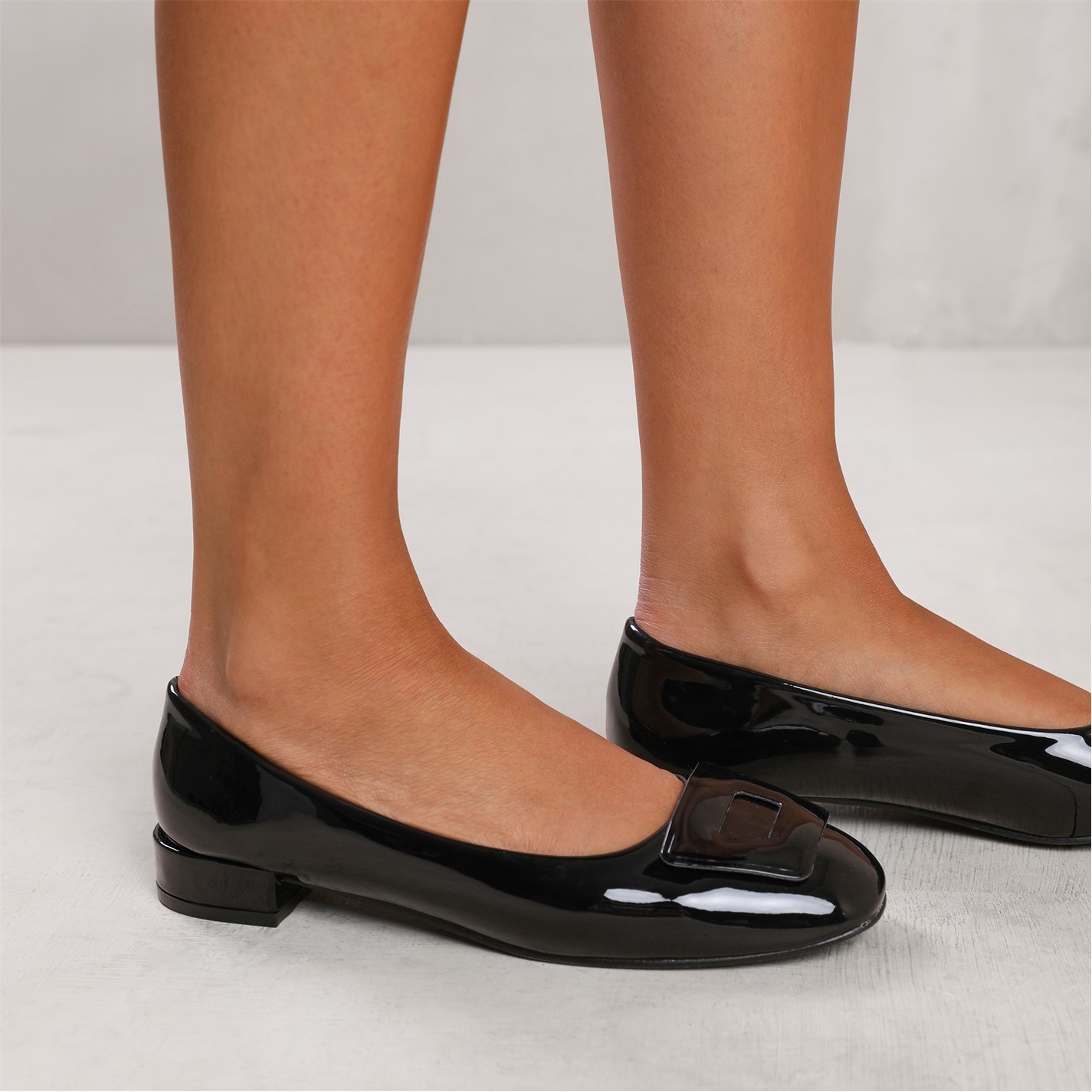 Wheres That From | Andorra Wide Fit Flat Ballerina Pump In Black Pate ...