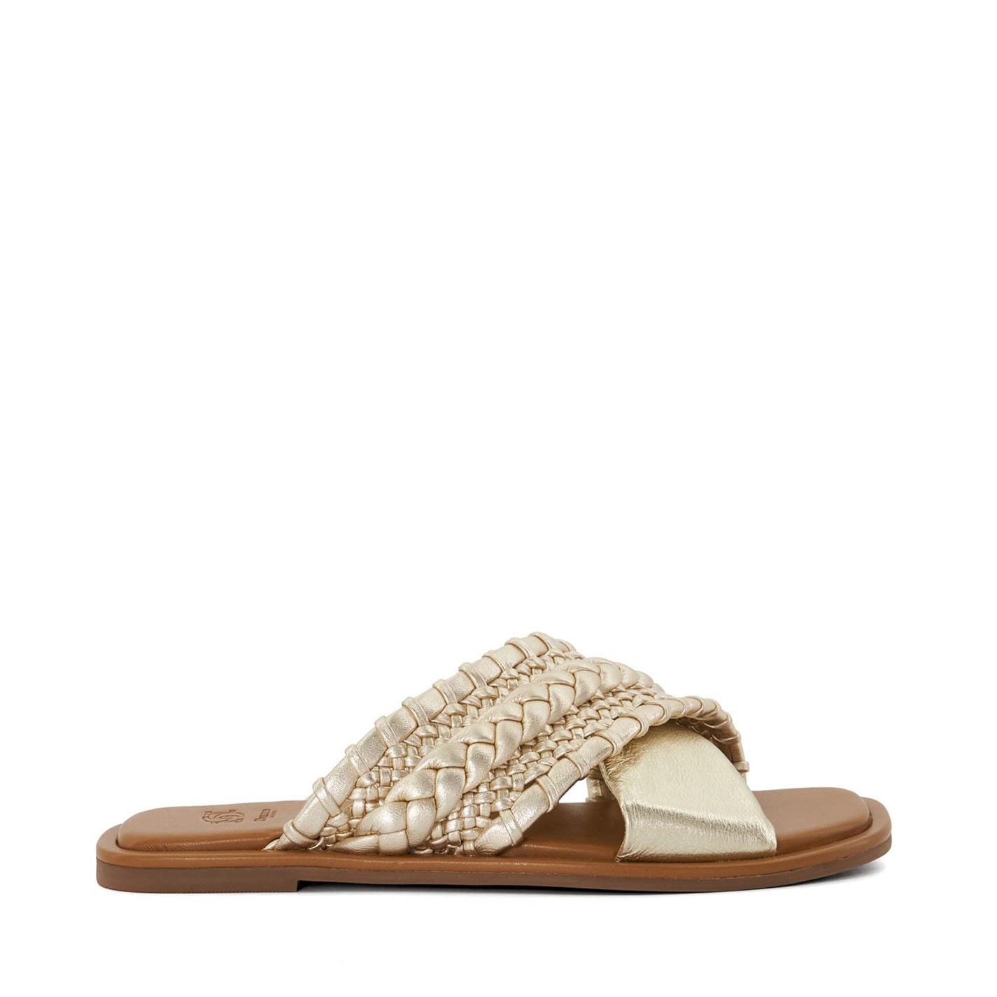 Dune London | Leaves Weave Detail Sliders | Gold | FRASERS