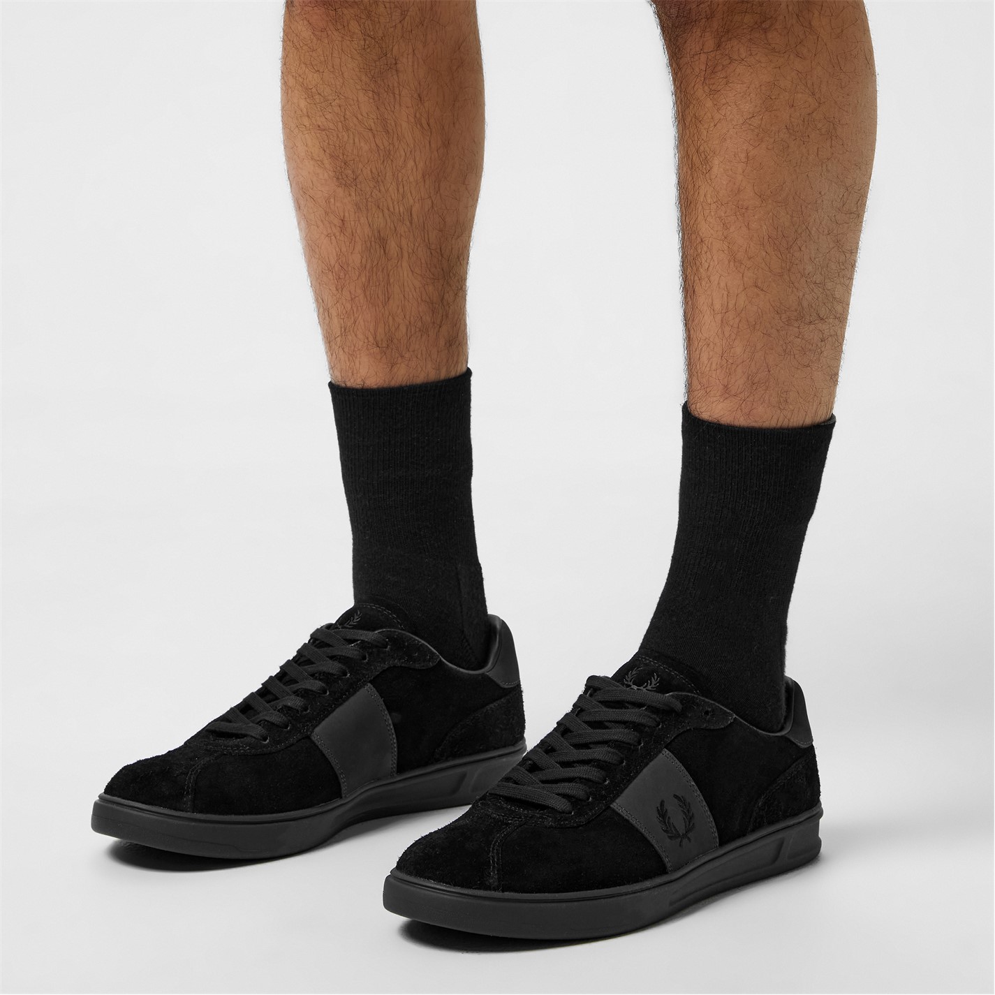 Fred Perry | B4 Suede Trainers | U73 Black/Grey | FRASERS