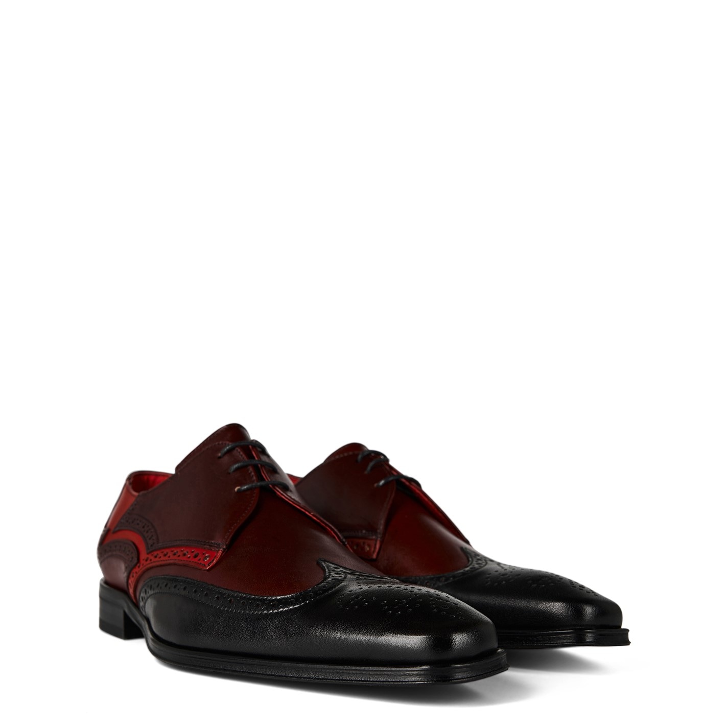 JEFFERY WEST | Scarface Three-Tone Leather Brogues | Black/Burgundy ...