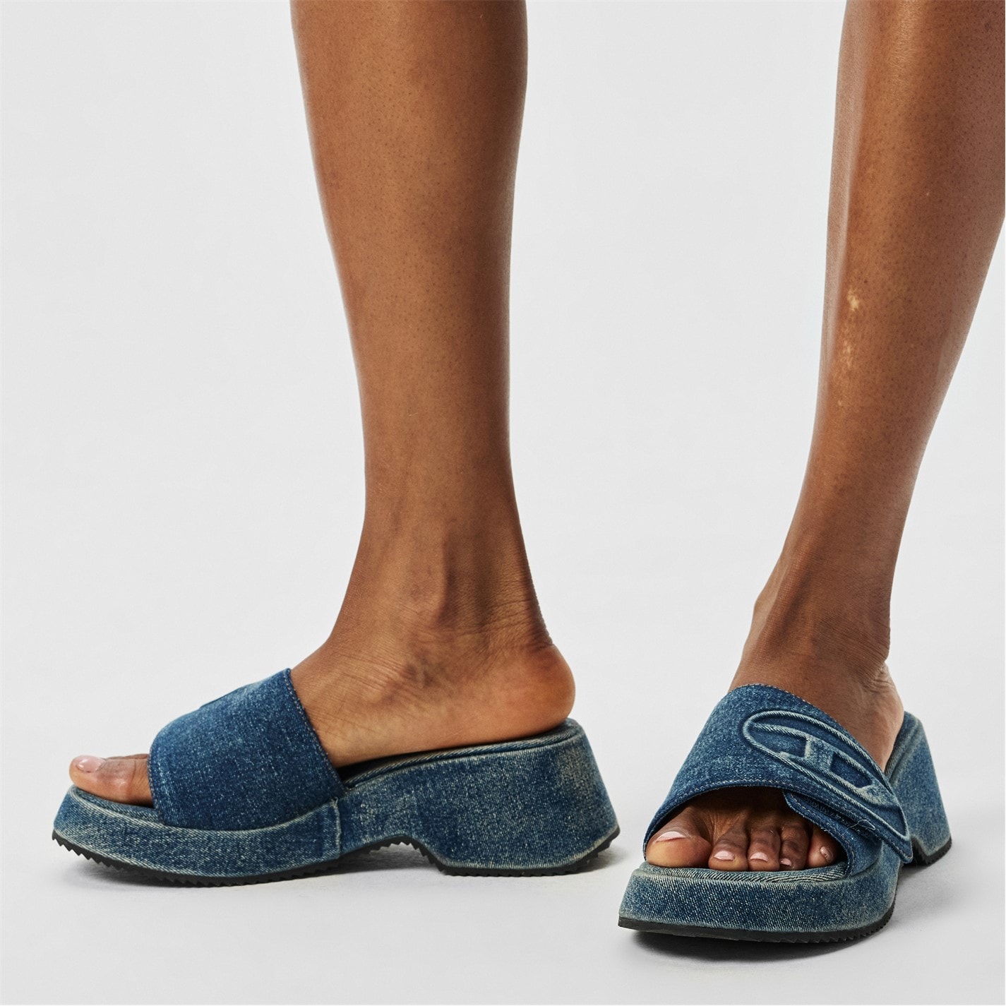 DIESEL | Sa-Oval D-Denim Slide Sandals | Flat Sandals | FRASERS