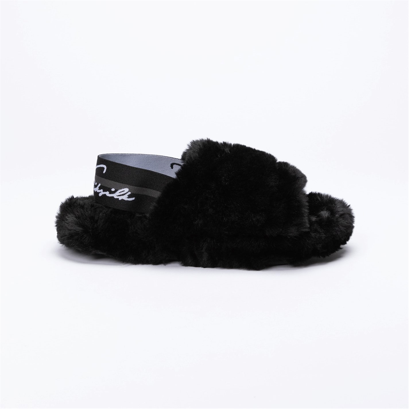SikSilk | Fluffy Sliders Womens | Blk/Grey | FRASERS