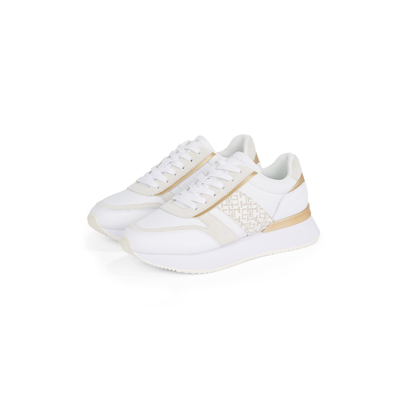 Tommy Hilfiger | LUX MONOGRAM RUNNER | White/Gold | FRASERS