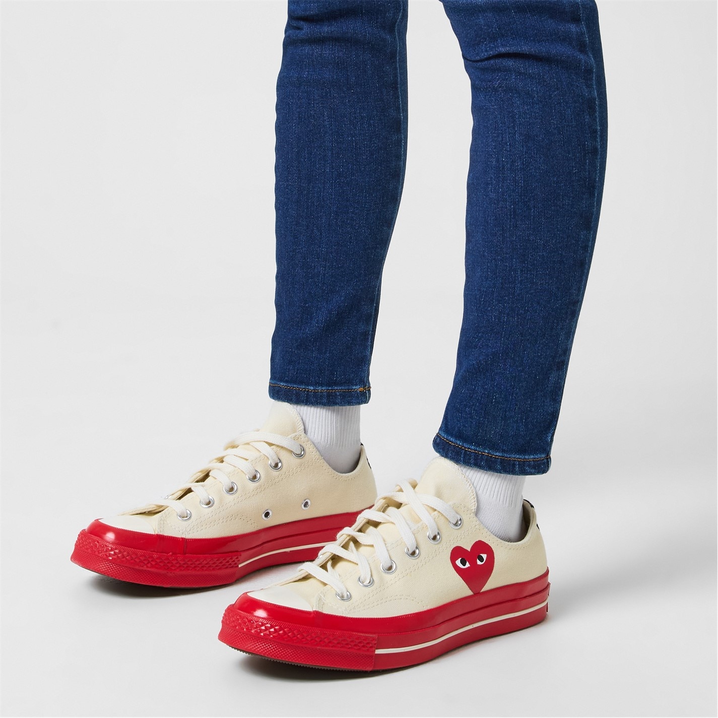 COMME DES GARCONS PLAY | X Converse Half Peeping Heart Chuck Taylor 70 ...