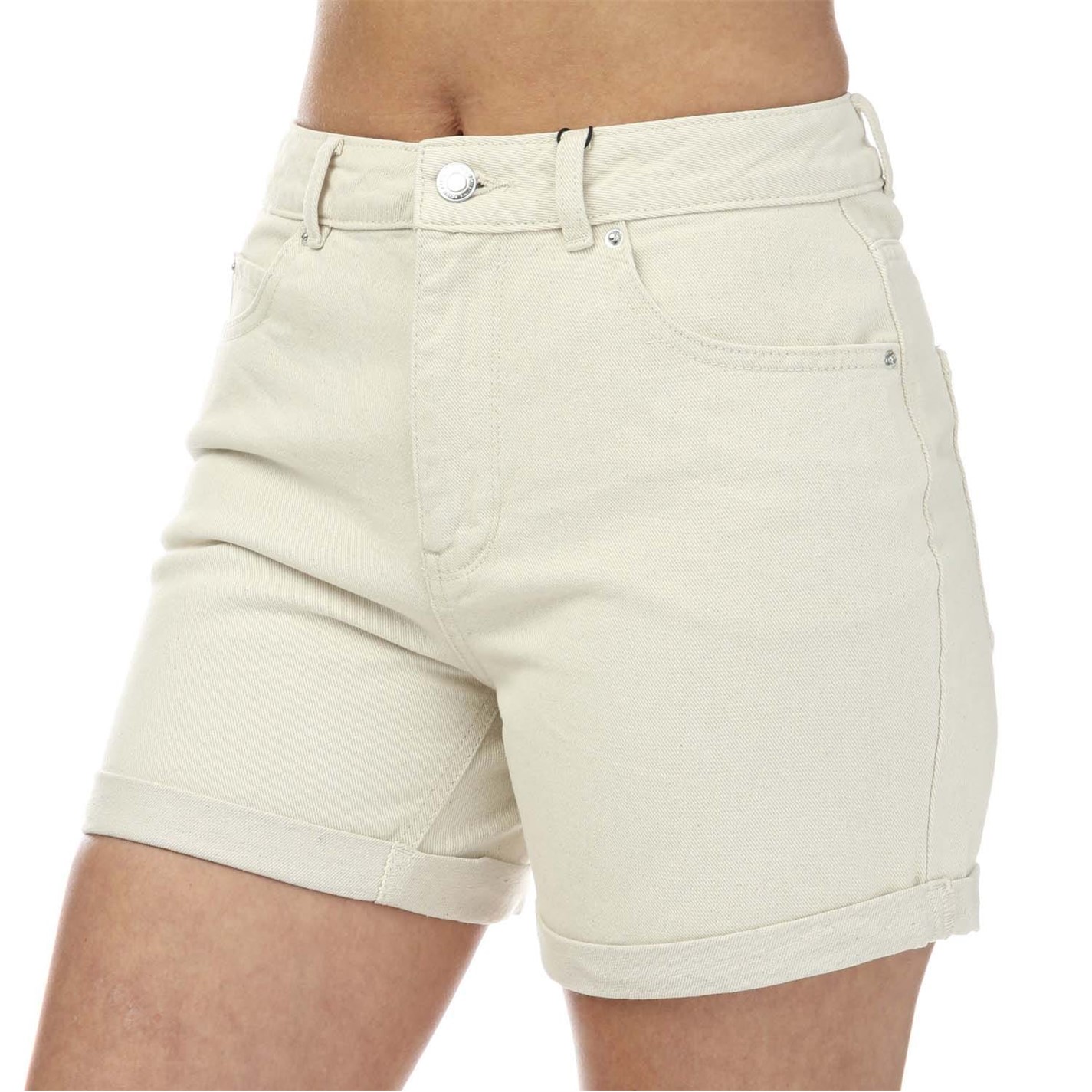 Vero Moda | Zuri High Rise Loose Denim Shorts | Ecru | FRASERS