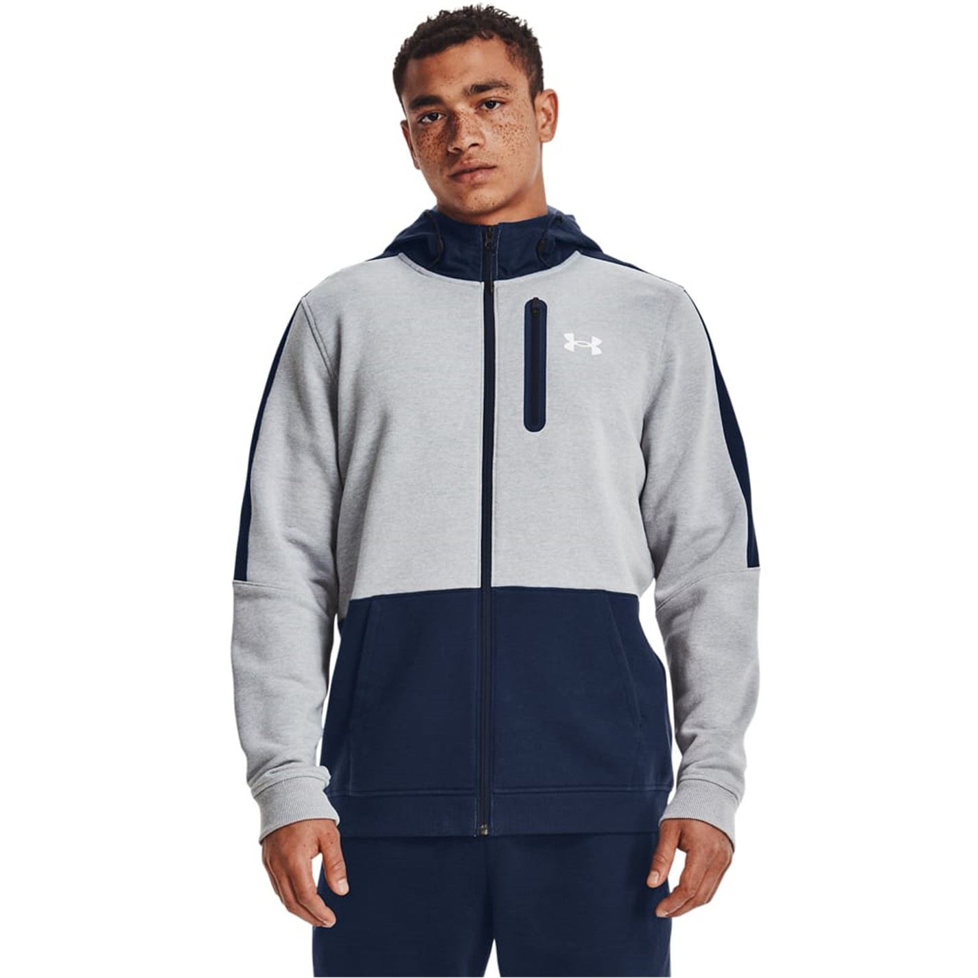 Under Armour | Threadborne Full-Zip Hoodie | Grey | FRASERS