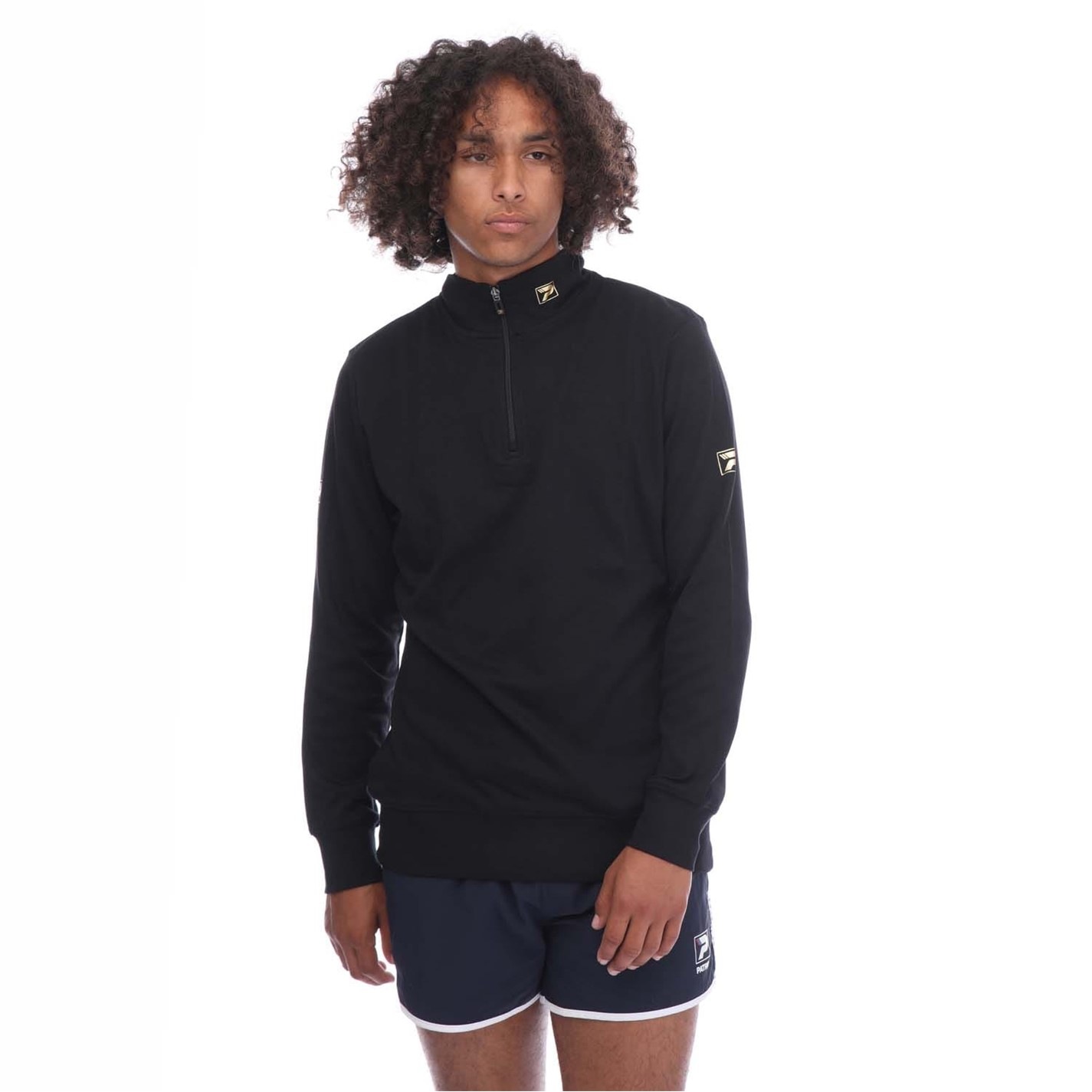 Patrick | Nat quarter Zip Track Top | Black | FRASERS
