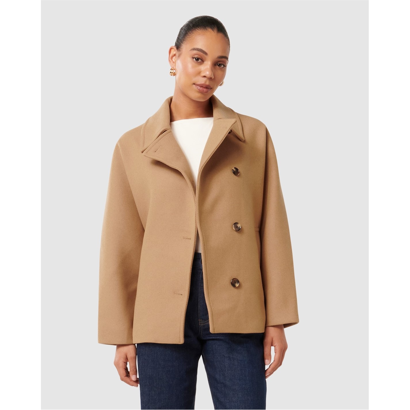 Forever New | Suzie Top Collar Coat | Camel | FRASERS