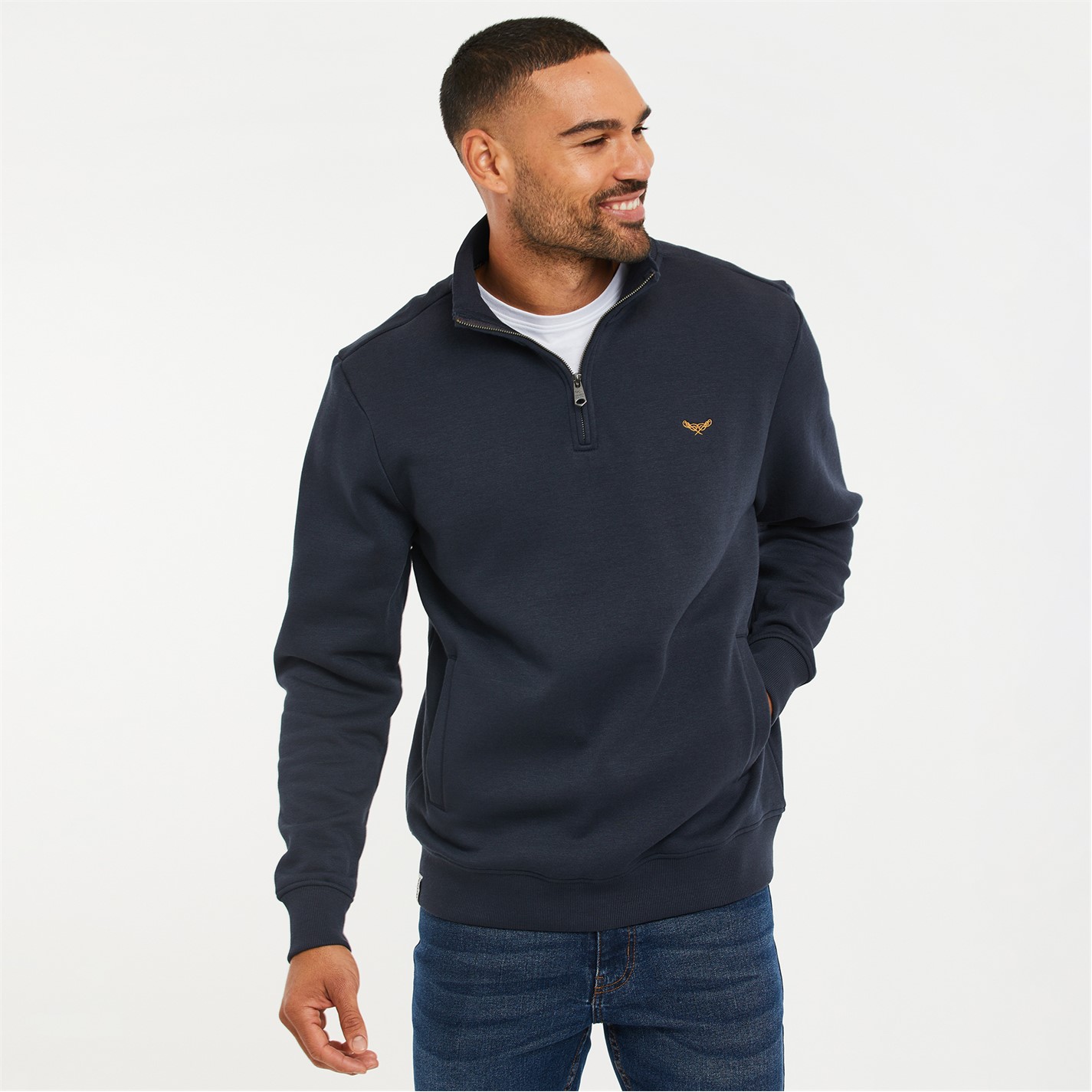 Threadbare | quarter Zip Neck Sweatshirt | Zip Hoodies | FRASERS