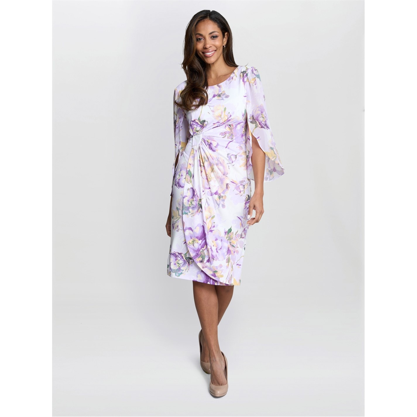Gina Bacconi | Harmony Floral Print Dress | Ivory Multi | FRASERS