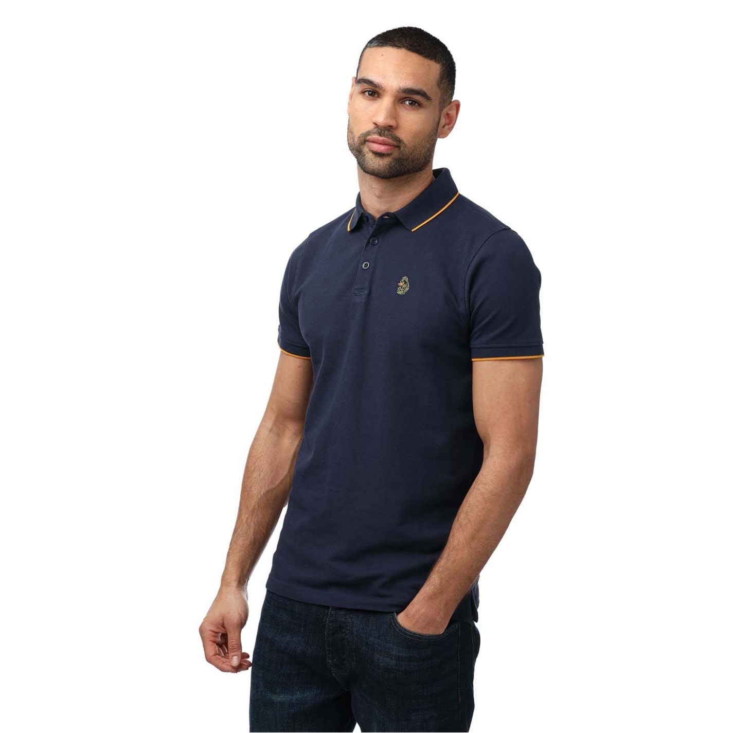 Luke 1977 | Ricky Gold Tipped Polo Shirt | Navy | FRASERS
