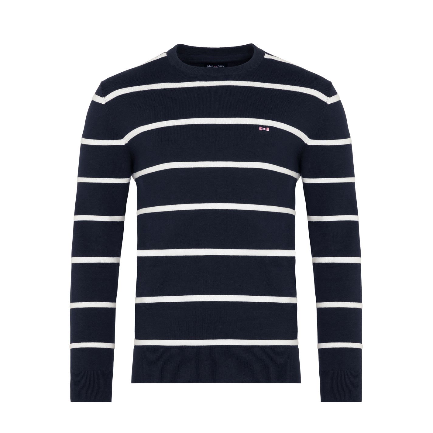 Eden Park | Navy blue jumper in combination knit | Blf Bc | FRASERS