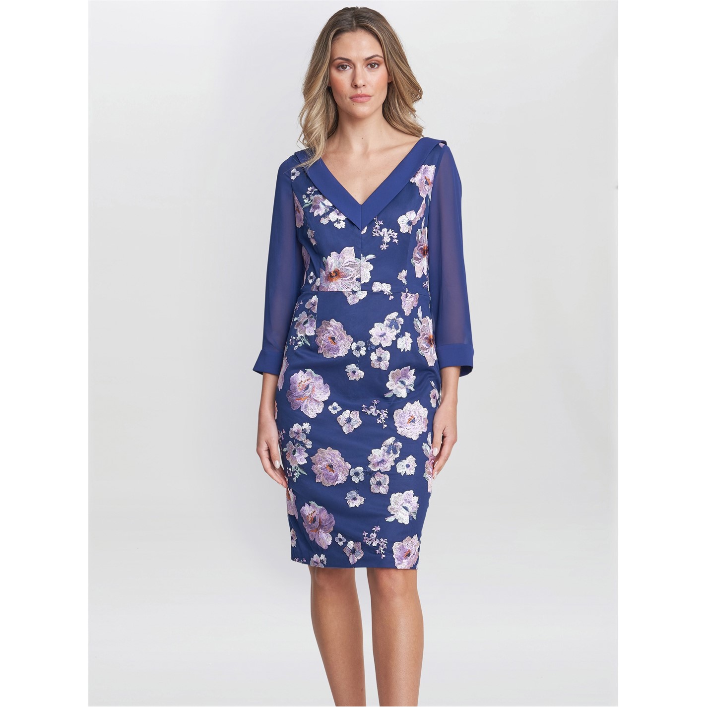 Gina Bacconi | Daisy Crepe Dress With Embroidery | Party Dresses | FRASERS