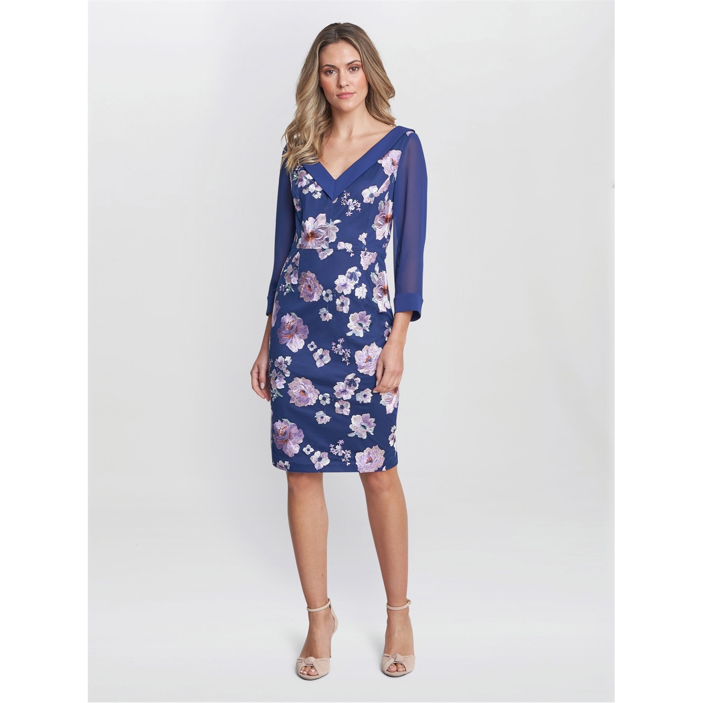 Gina Bacconi | Daisy Crepe Dress With Embroidery | Party Dresses | FRASERS