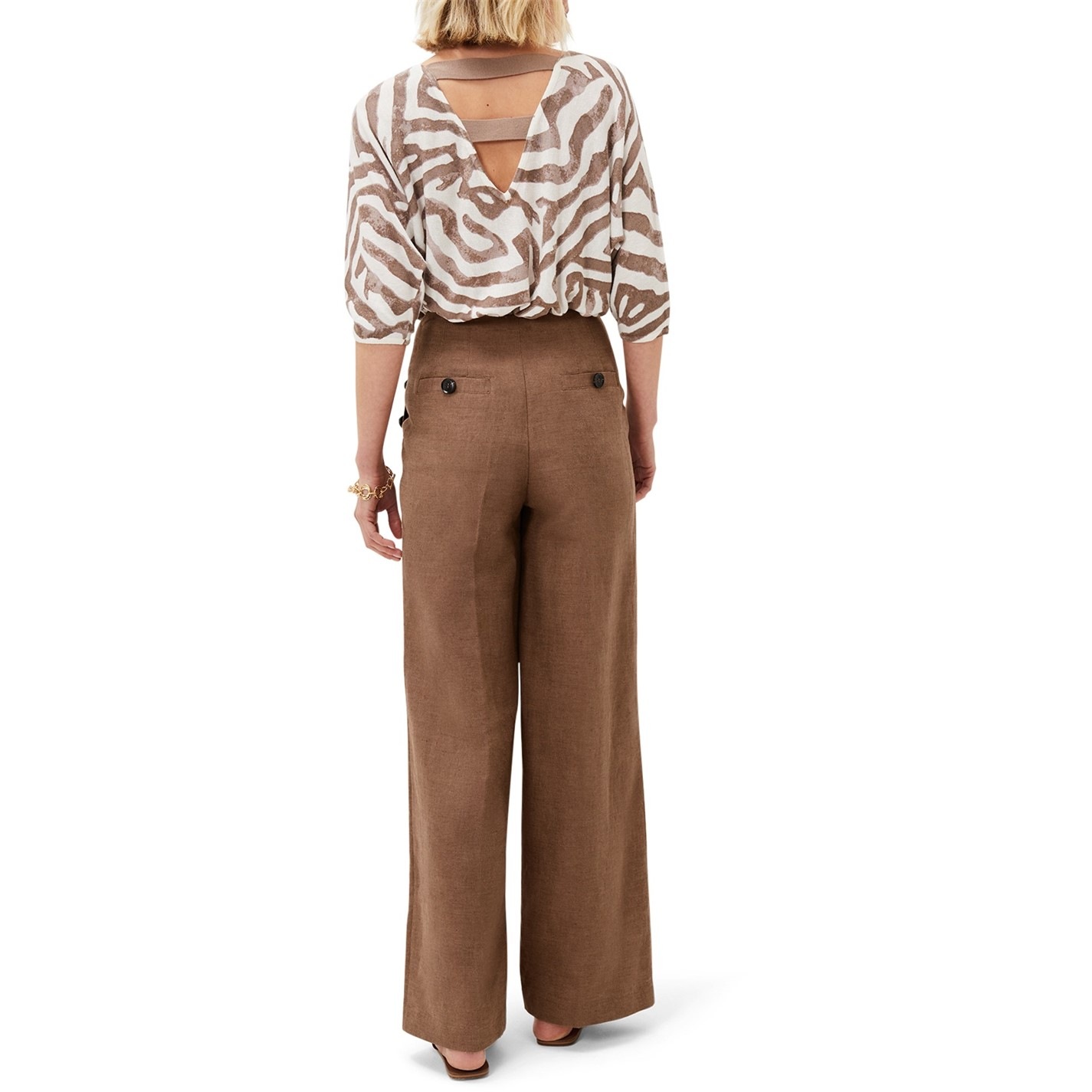 Phase Eight | Cassandra Linen Trouser | Brown | FRASERS