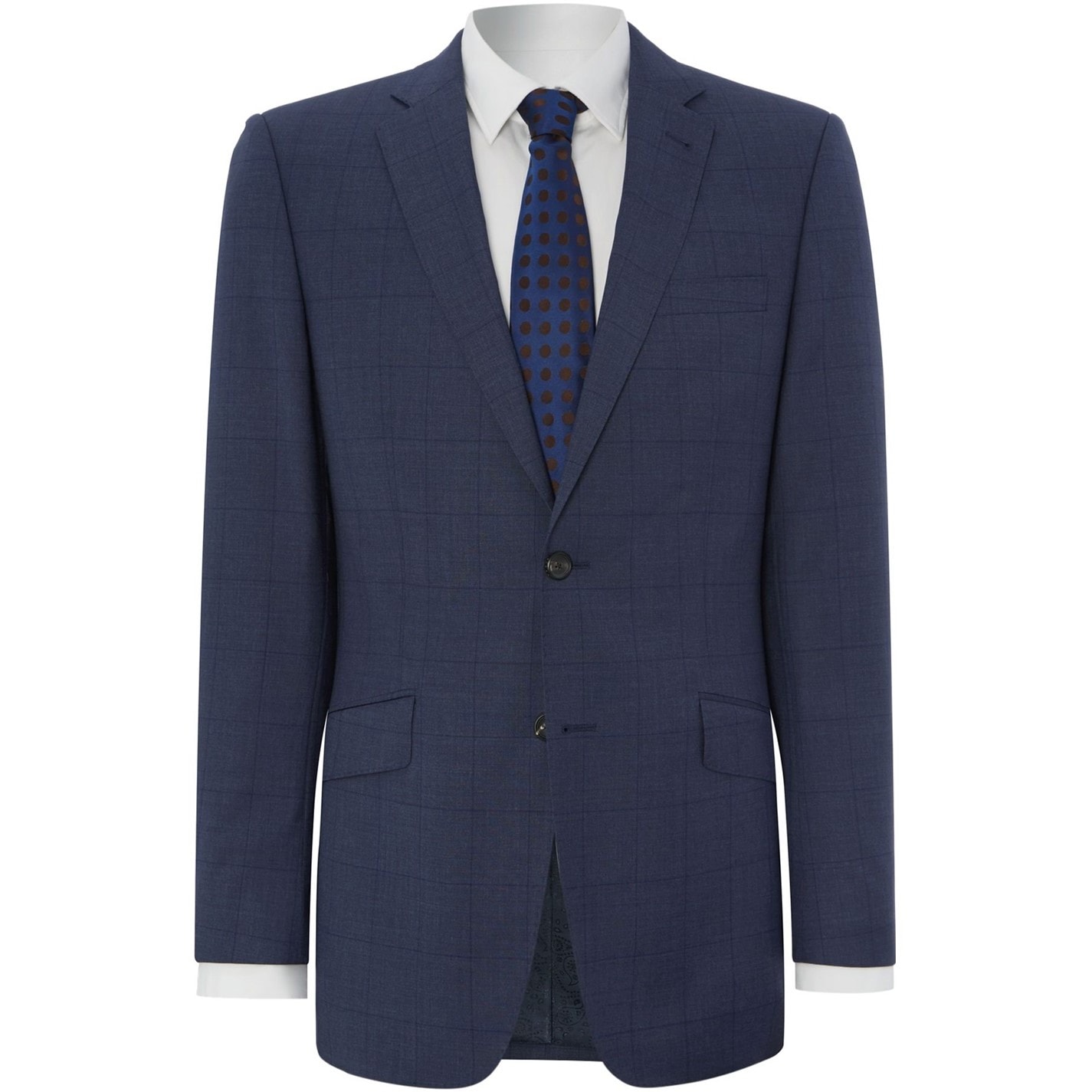 Simon Carter | Window pane check regular suit jacket | Blue | FRASERS
