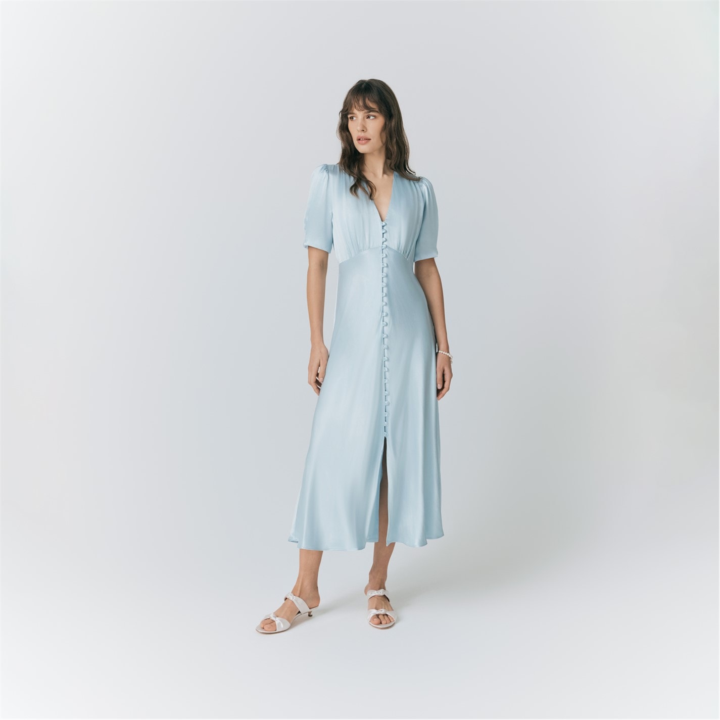 Ghost | Madison Satin Dress | Tea Dresses | FRASERS