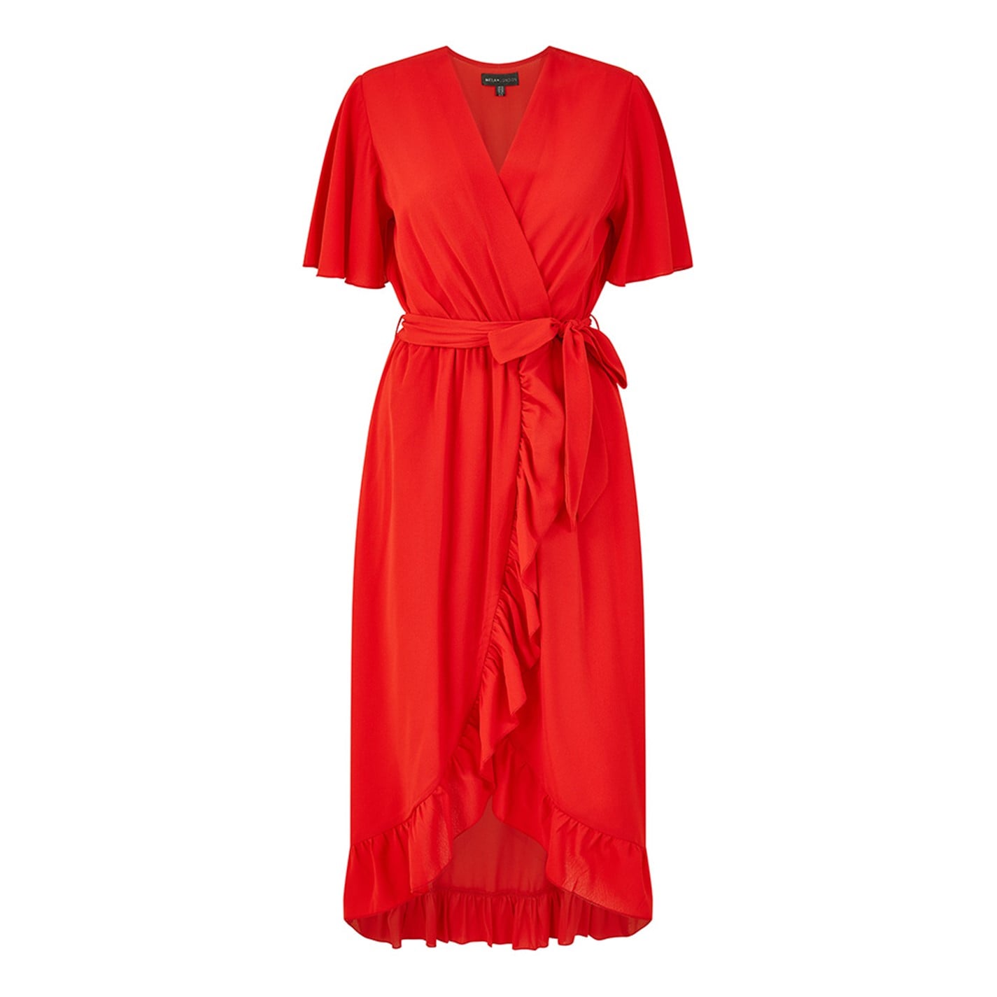Mela London | Mela London Greenwrap Over Frill Hem Dress | Wrap Dresses ...