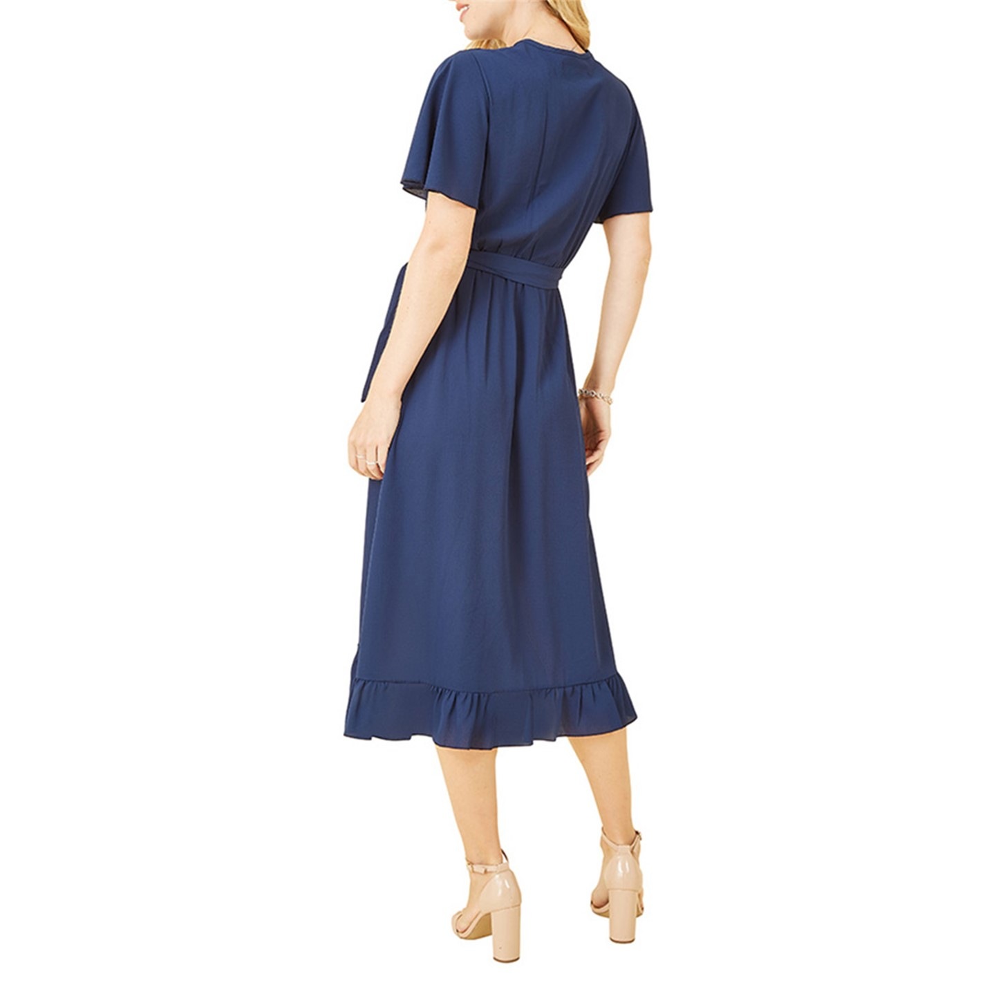 Mela London | Mela London Greenwrap Over Frill Hem Dress | Wrap Dresses ...