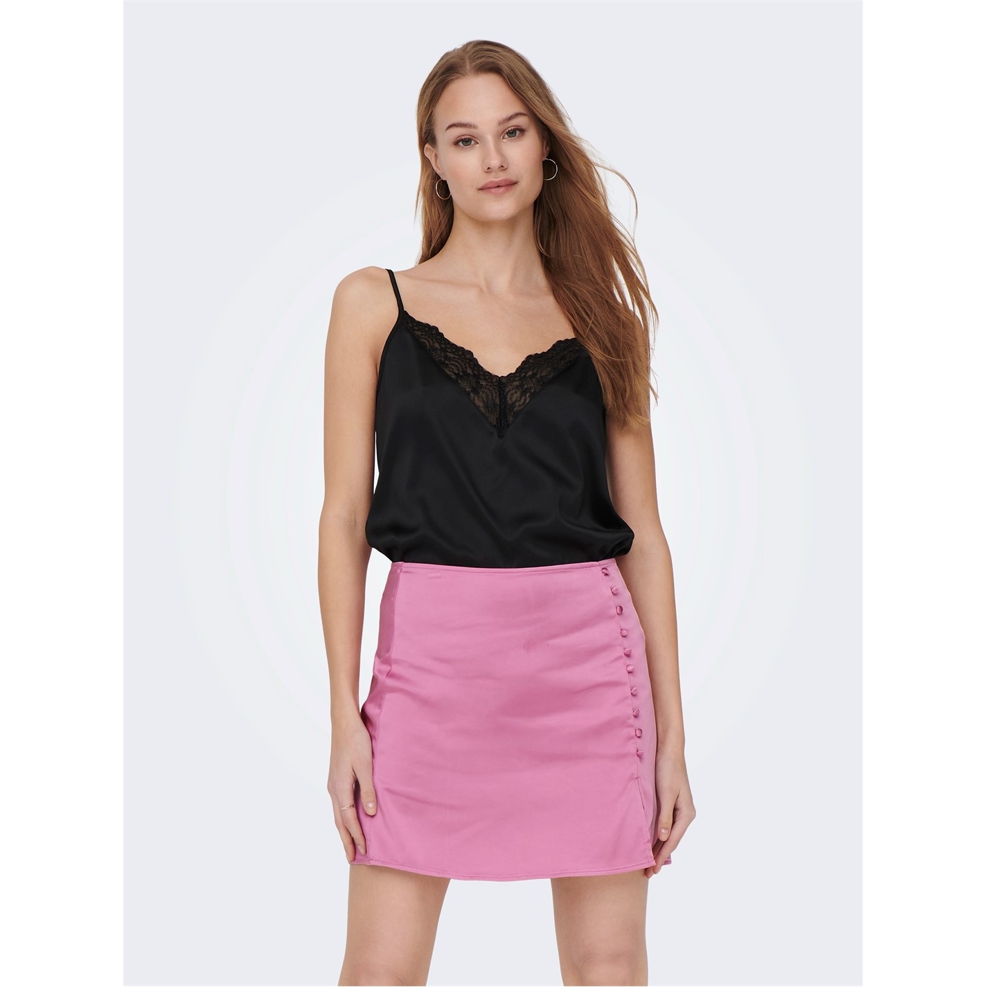 Only | Victoria Lace Cami Top Womens | Black | FRASERS