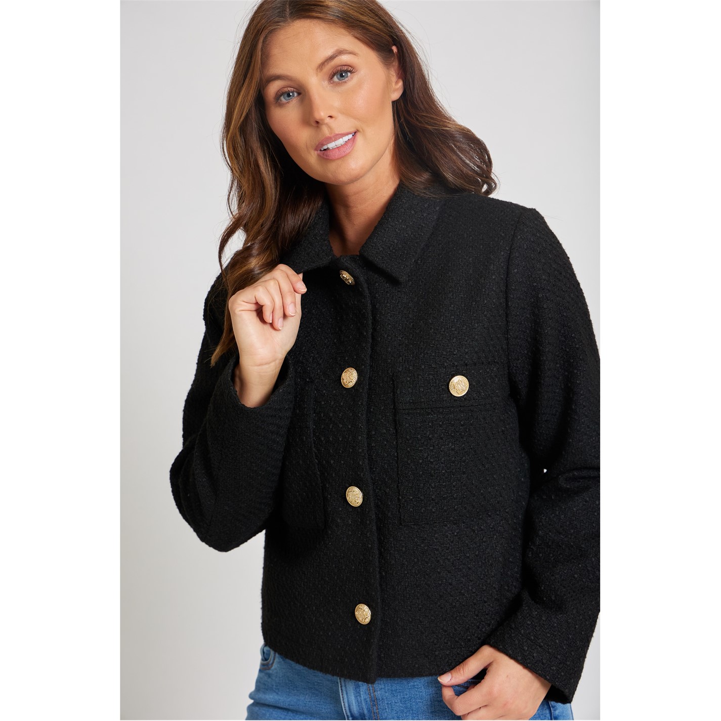 Be You | Boucle Cropped Jacket | Boucle Jackets | FRASERS