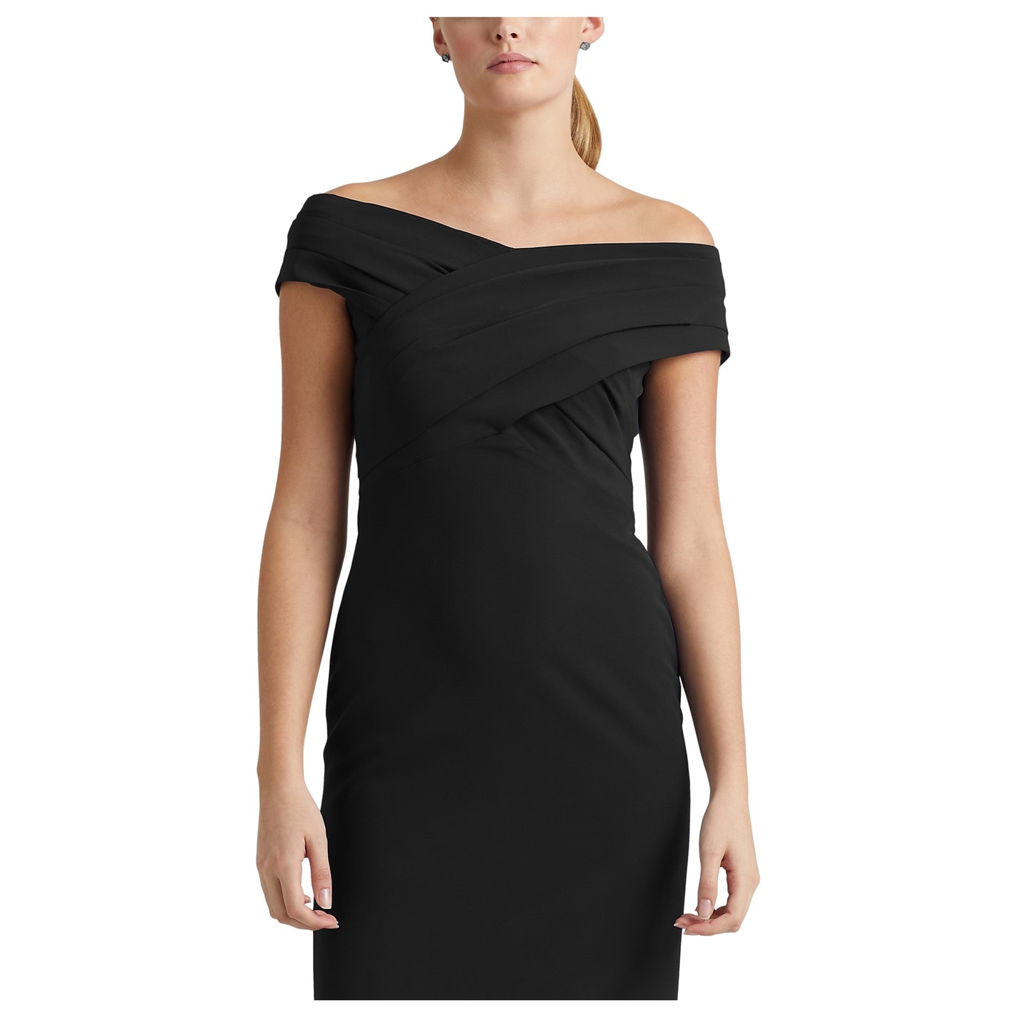 Lauren by Ralph Lauren | Irene Off The Shoulder Cocktail Dress | Black | FRASERS