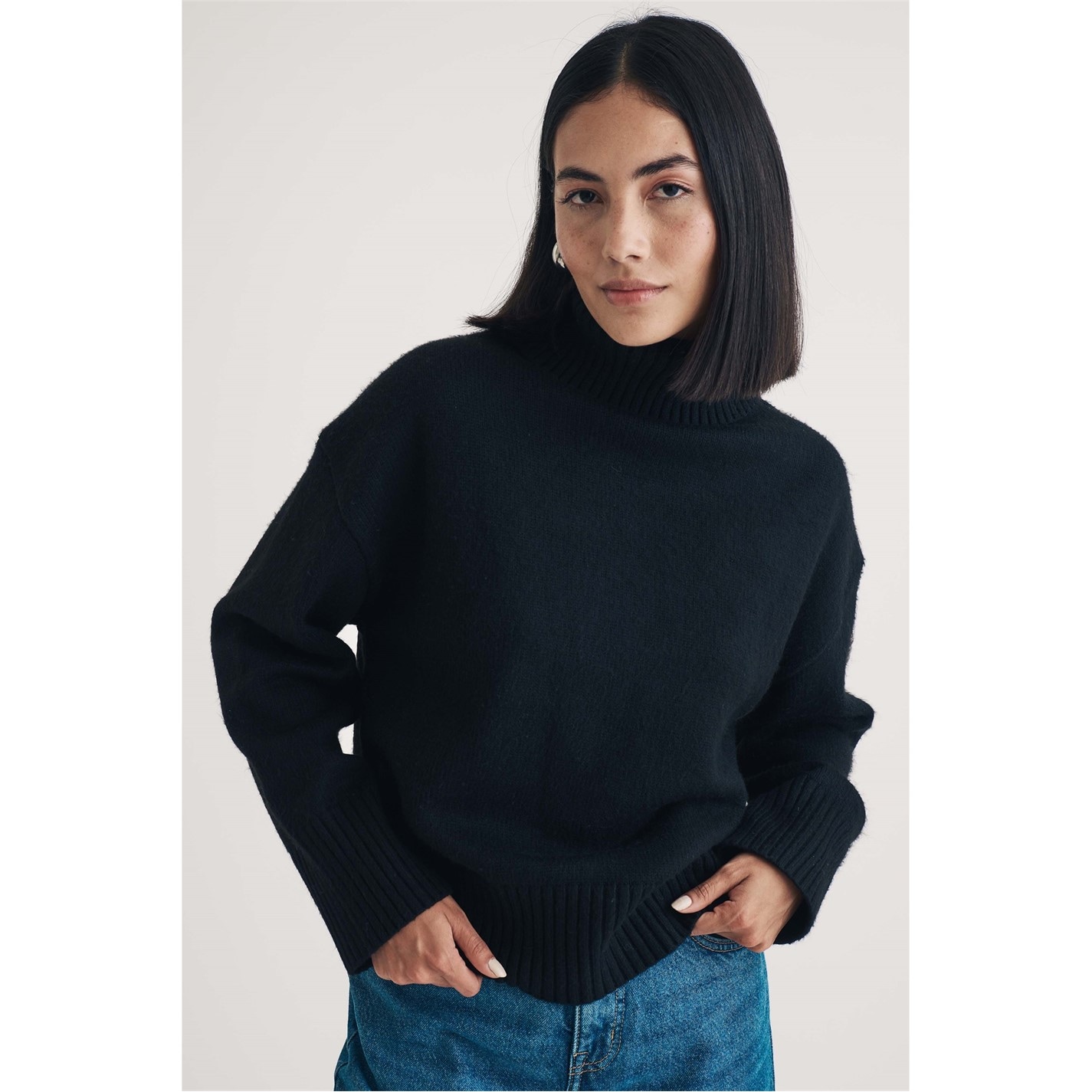 Nobodys Child | Turtleneck Jumper | Black | FRASERS