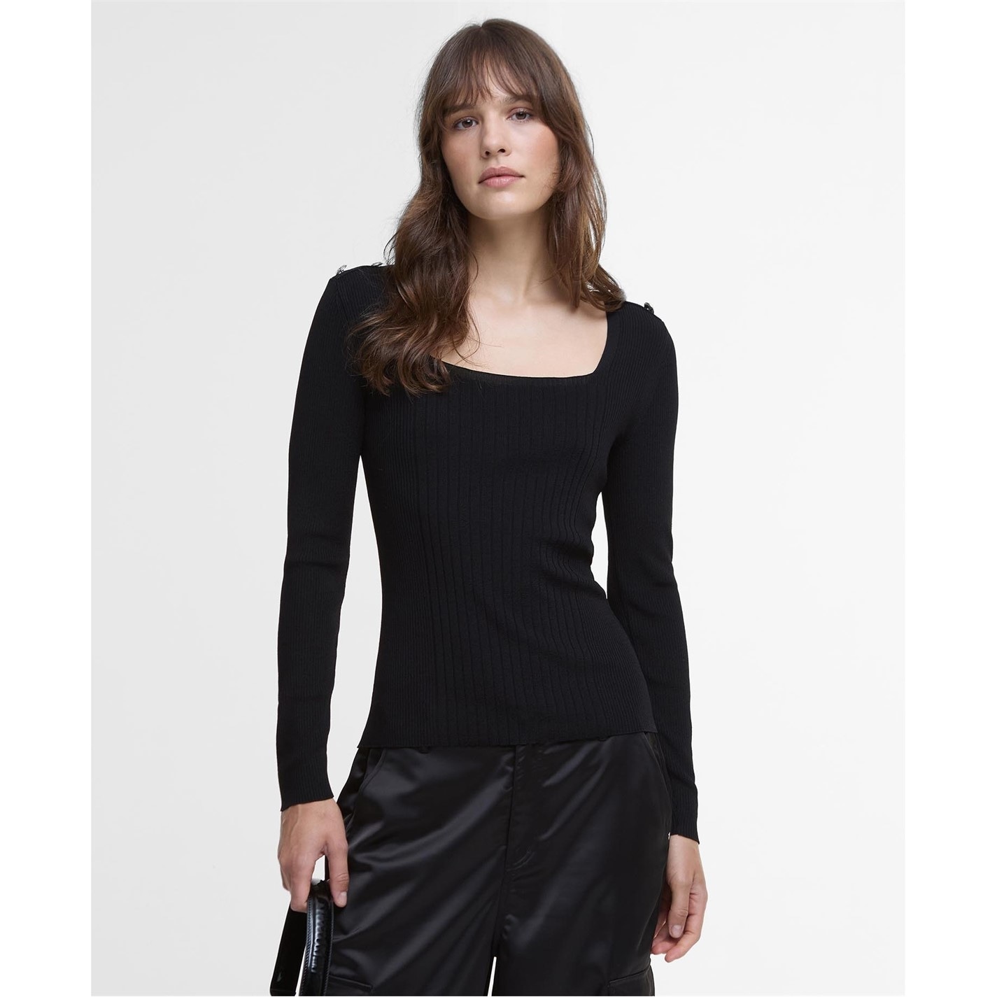 Barbour International | Square-Neck Jumper | Black | FRASERS