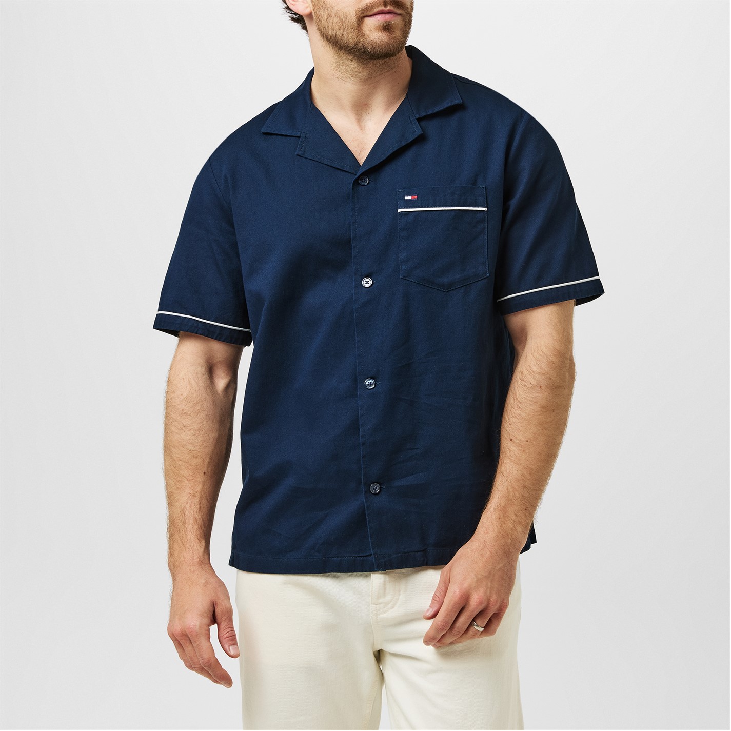 Tommy Jeans | TJC CAMP COLLAR SS SHIRT | Dark Night Navy | FRASERS