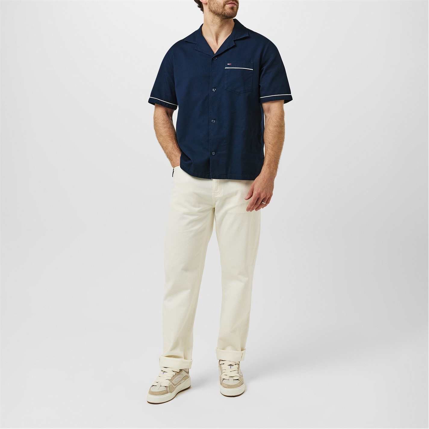 Tommy Jeans | TJC CAMP COLLAR SS SHIRT | Dark Night Navy | FRASERS