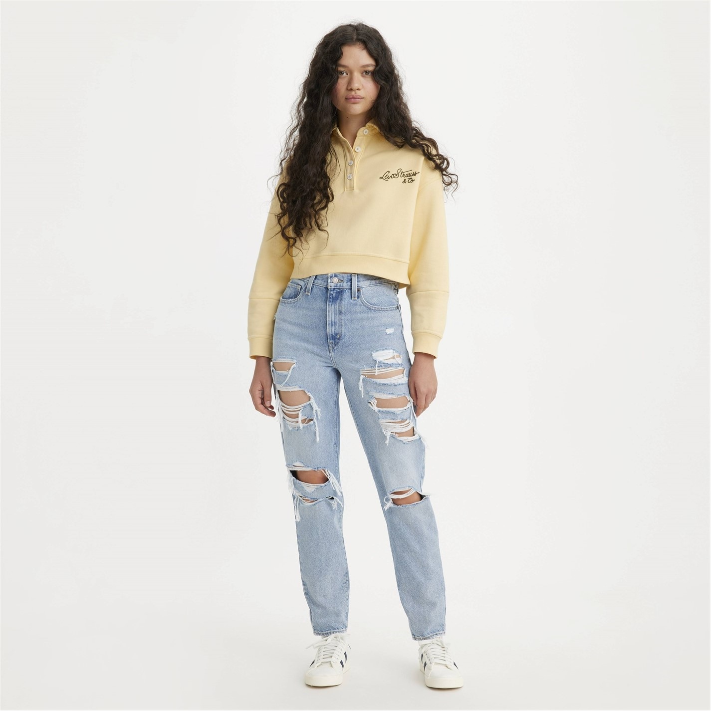 Levis | High Waist Ripped Mom Jeans | Mom Jeans | FRASERS