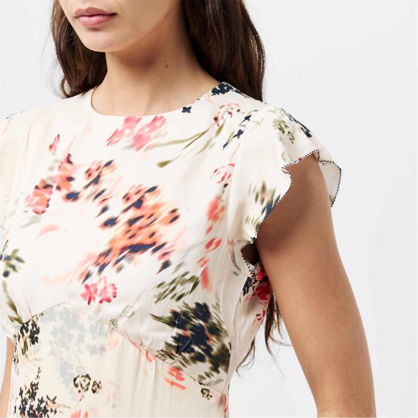 French Connection | Candice Midi Dress | Crm/Scarlet Red | FRASERS