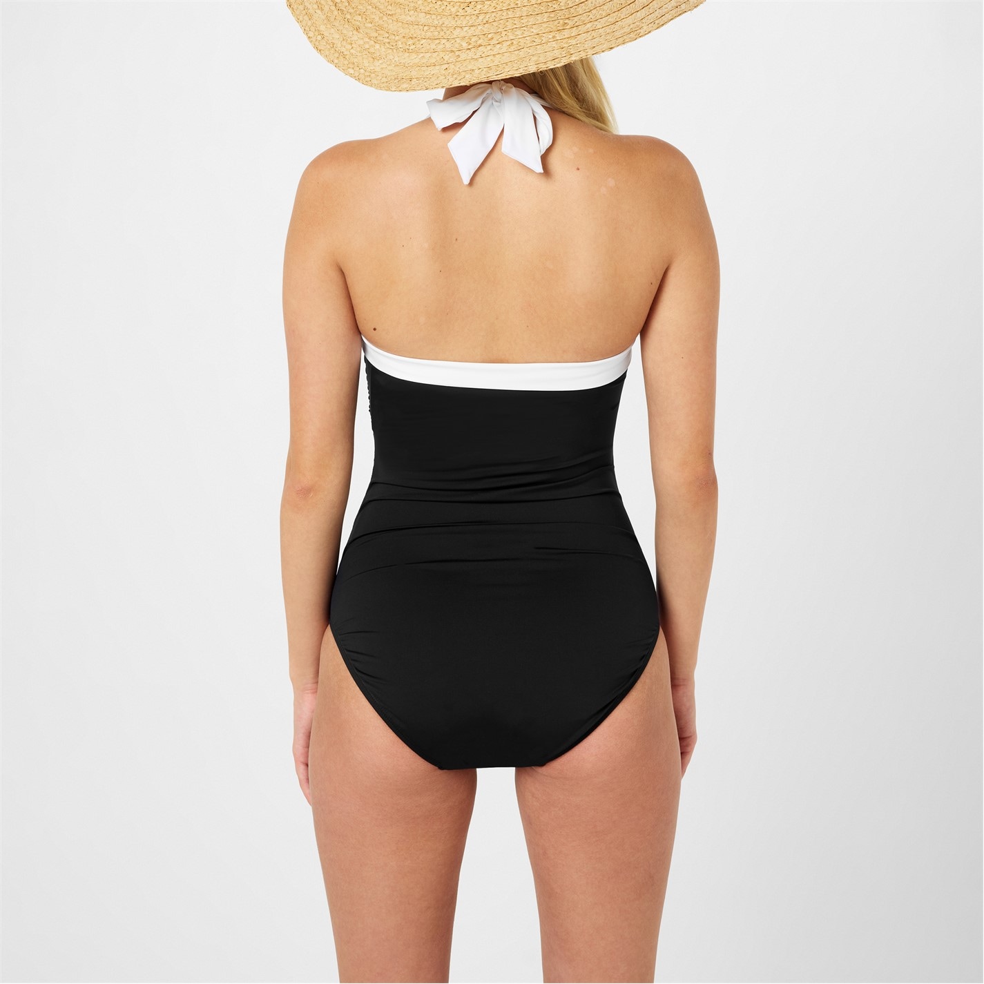 Lauren by Ralph Lauren | Shirred Contrast Trim Swimsuit | Bandeau ...