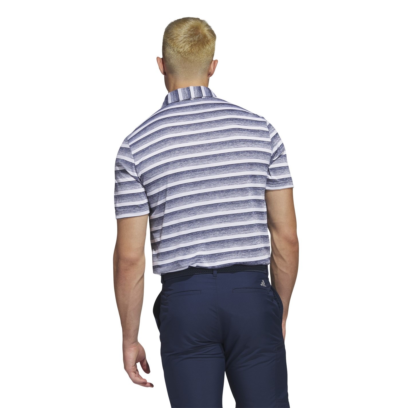 adidas | Two-Color Striped Golf Polo Shirt Adults | Navy White | FRASERS