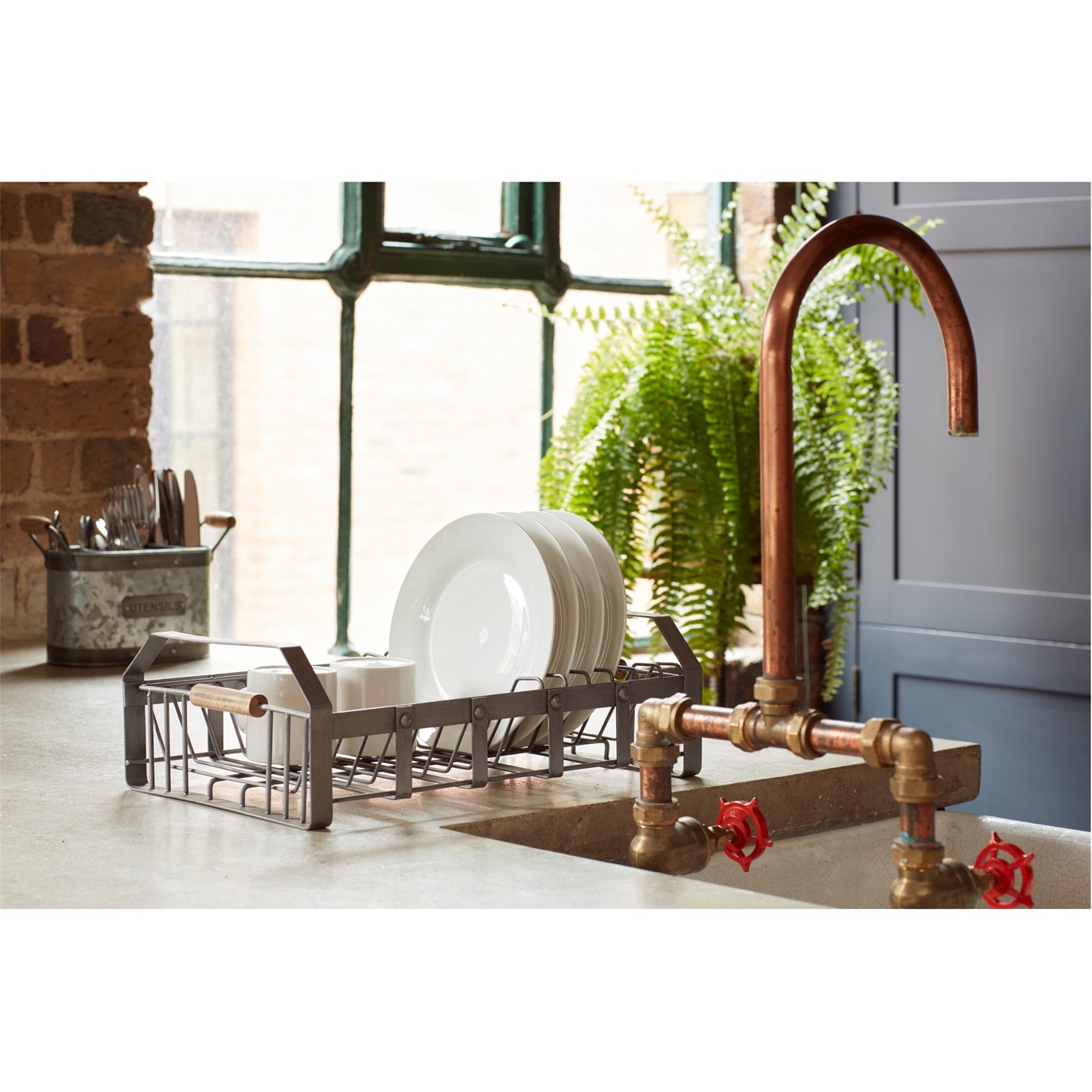 KitchenCraft | Industrial Kitchen Galvanised Steel Utensil Caddy ...