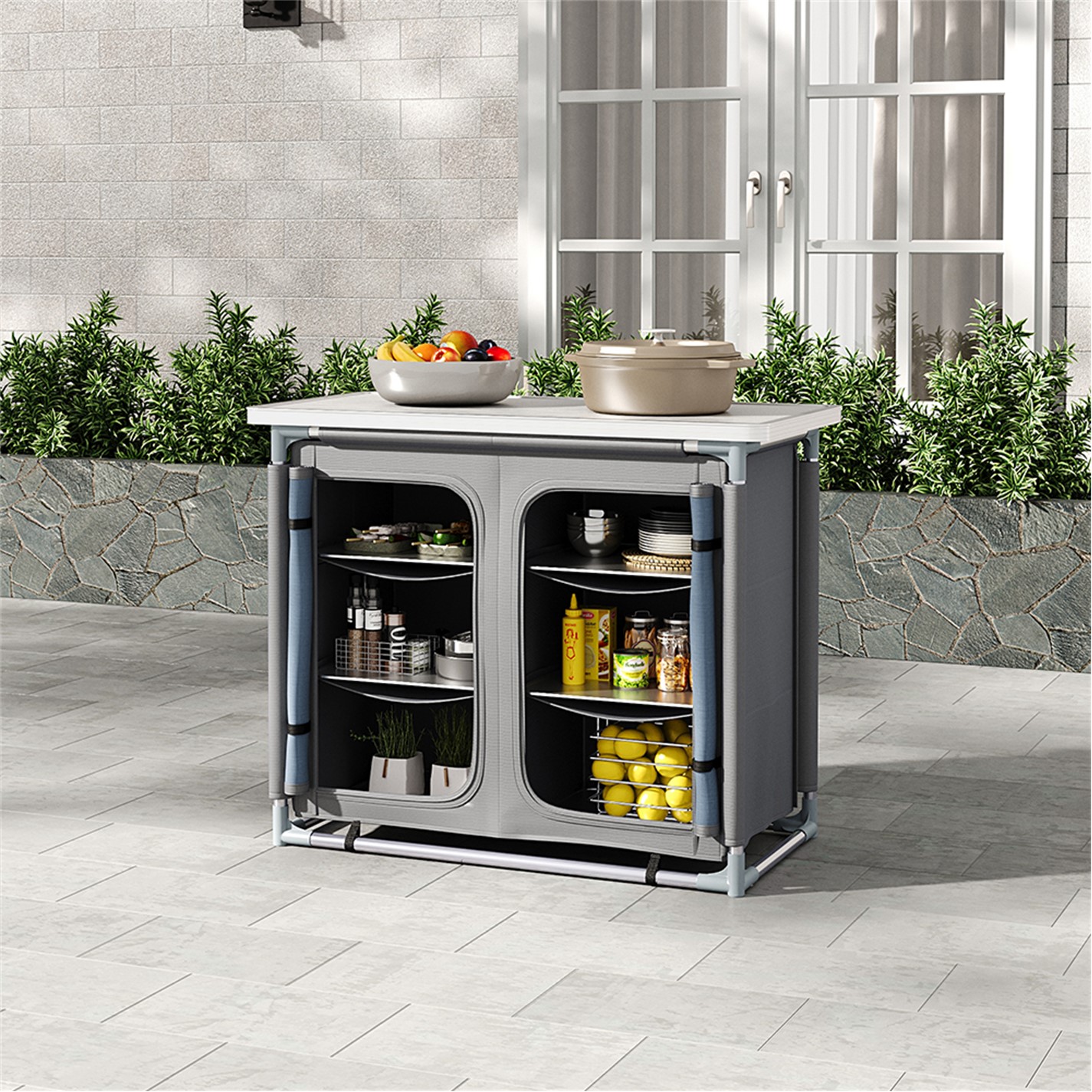 Breeins | Outdoor Camping Kitchen Storage Cabinet Grey | Grey | FRASERS