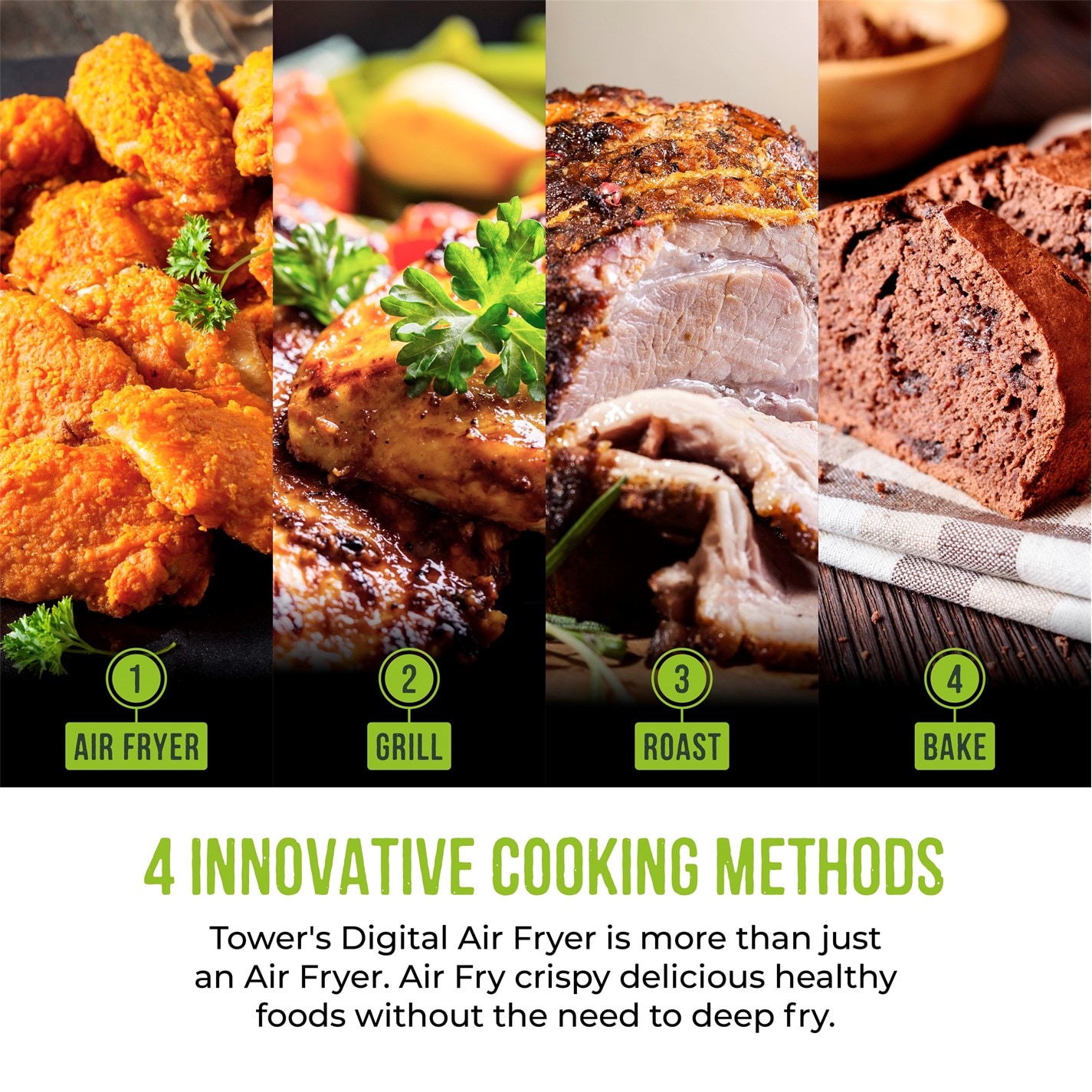 Tower | Vortx 6L Digital Air Fryer Latte | Latte | FRASERS