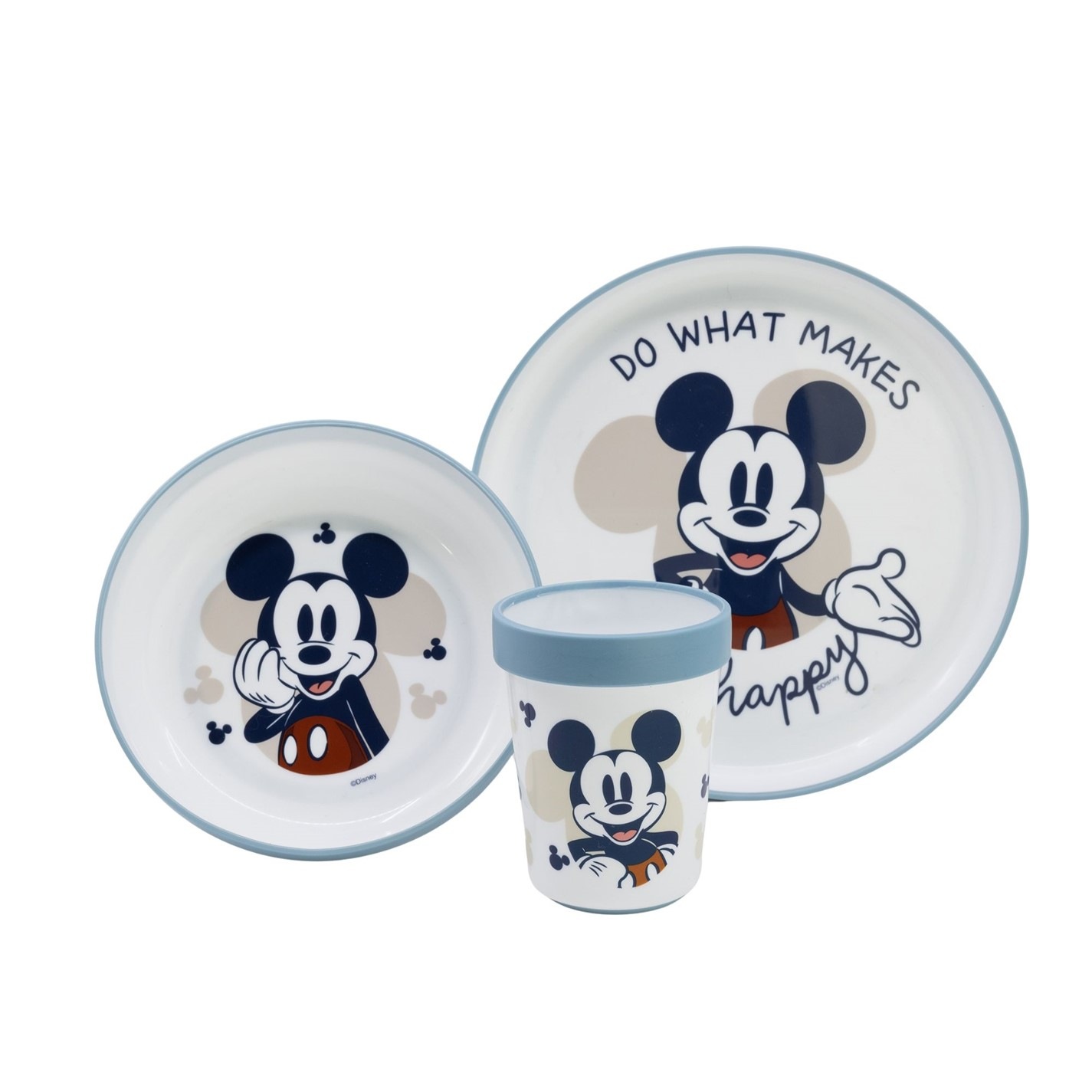 Mickey Mouse | Non Slip 3 Piece Dinner Set | (10495)White | FRASERS