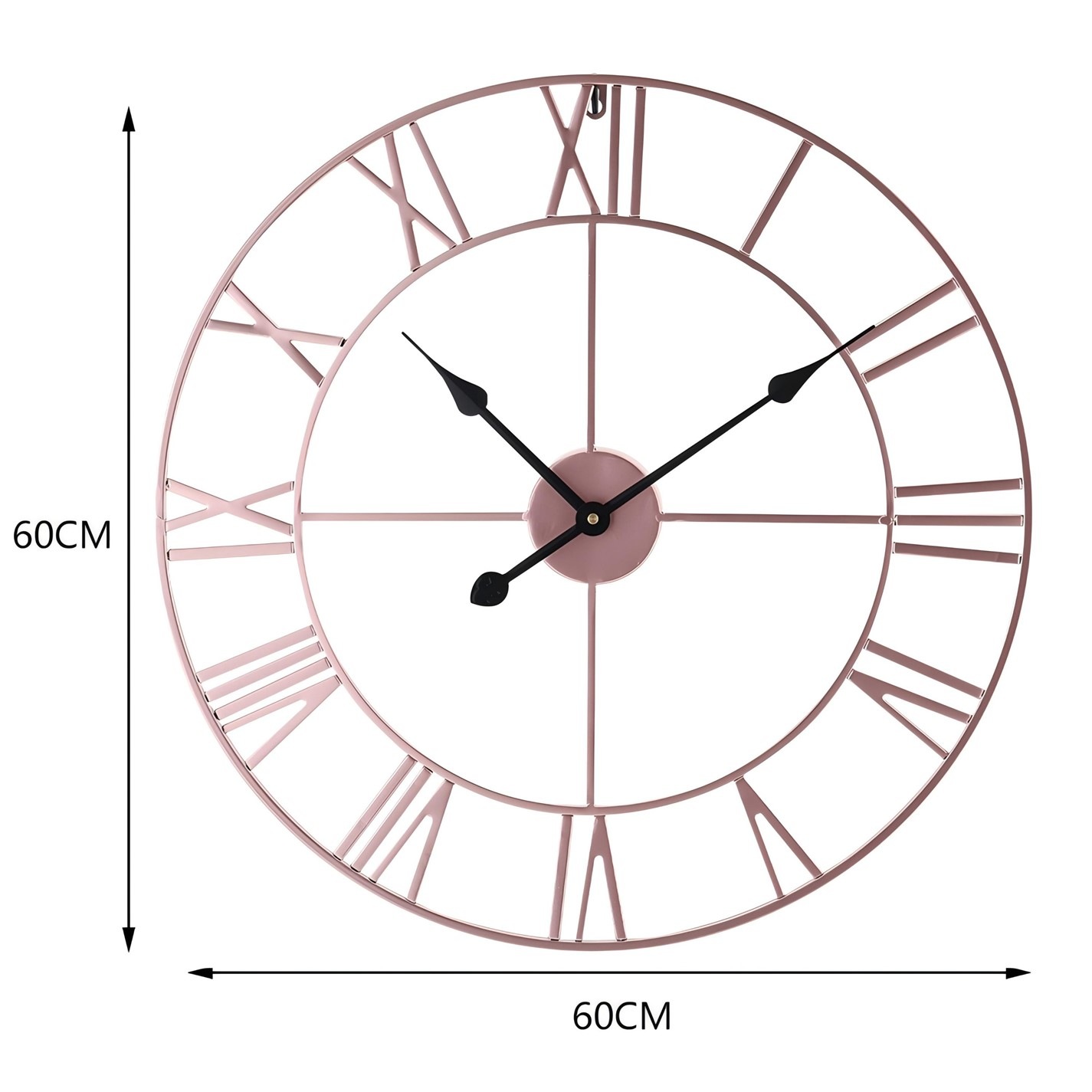 LIFE IDEAS | 60cm Antique Rose Gold Roman Numeral Wall Clock | Rose ...