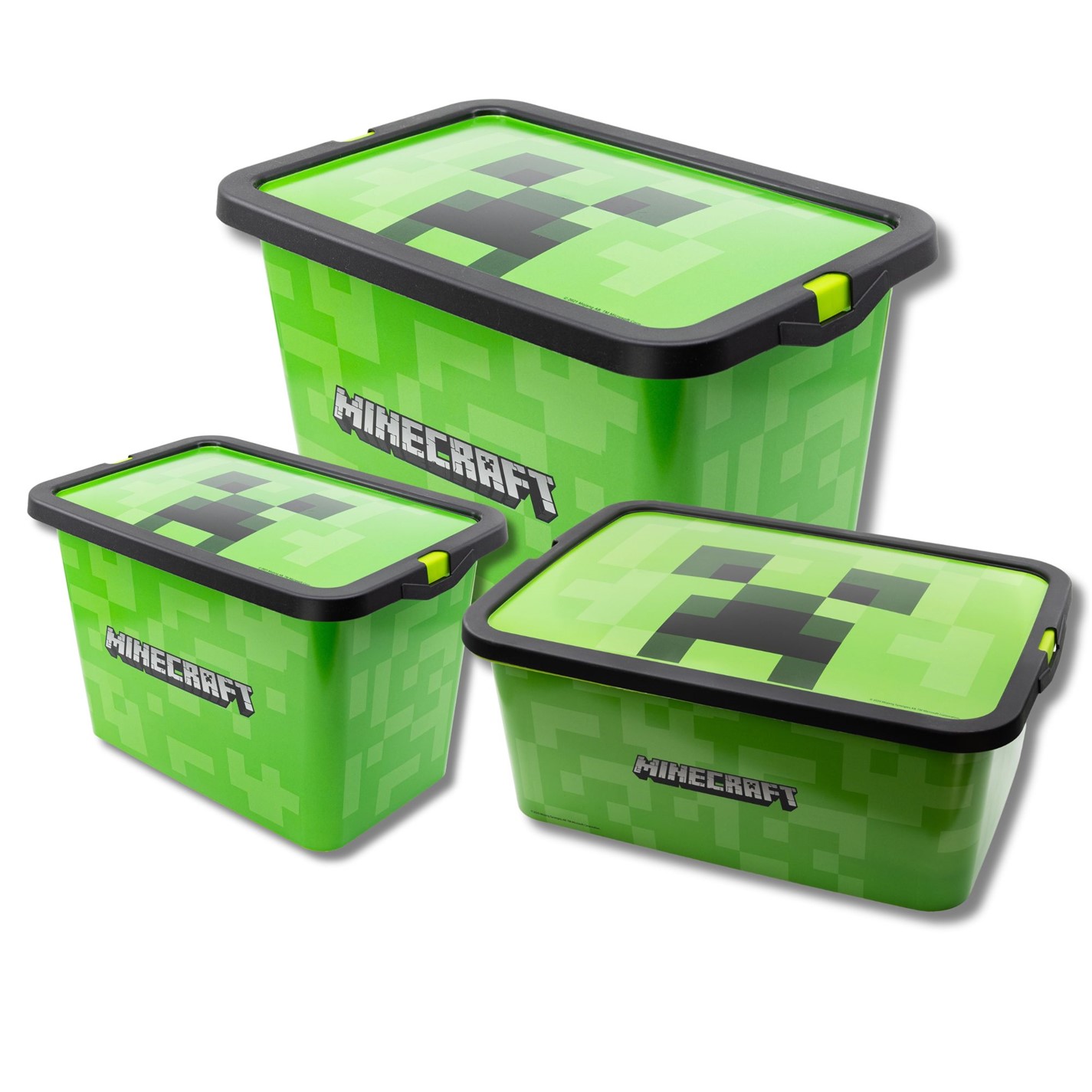 Minecraft | Set Of 3 Storage Boxes - Minecraft (91775) | Green | FRASERS