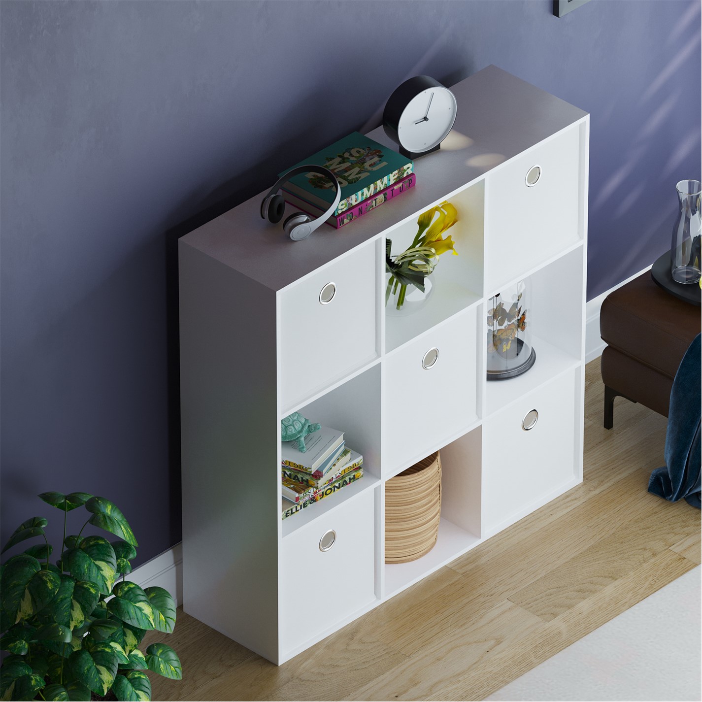 Lassic | 3x3 Cube Storage Unit (W) + Set of 5 Storage Cubes | Hard ...