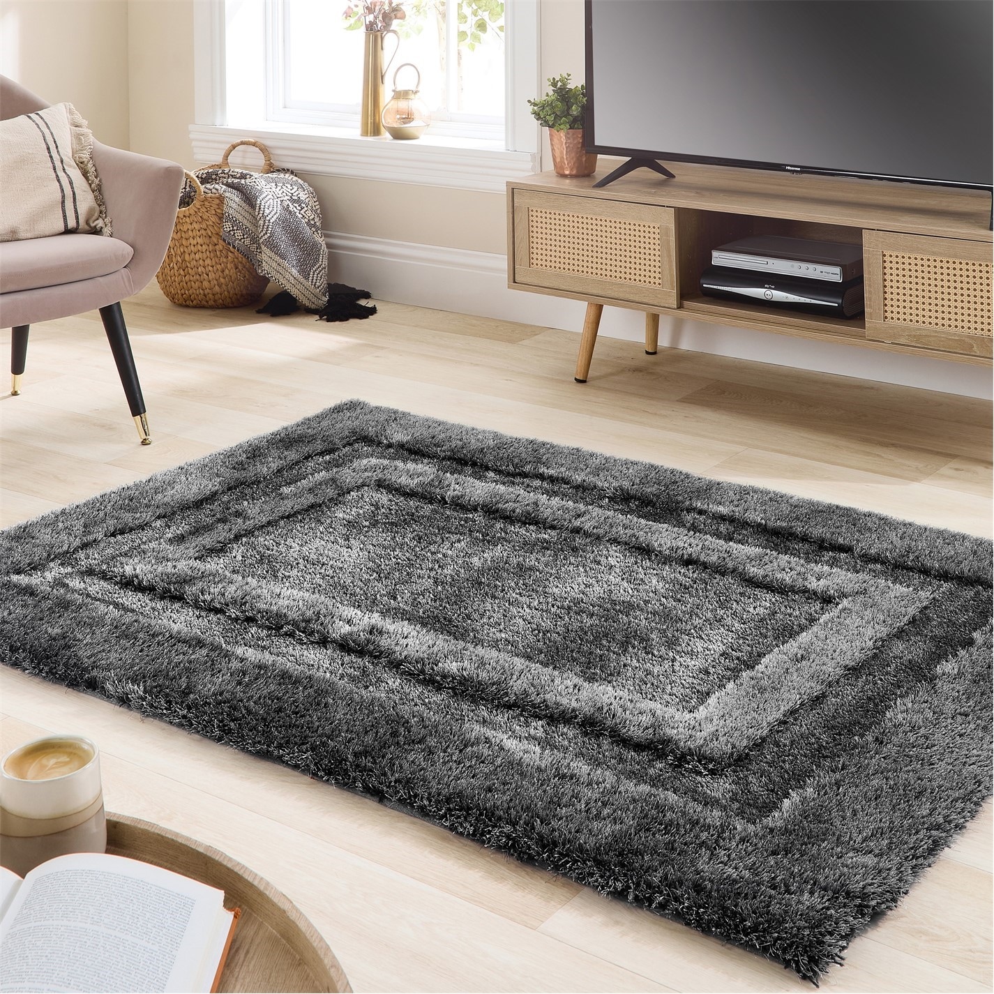 Origins | Frame Rug | Charcoal | FRASERS