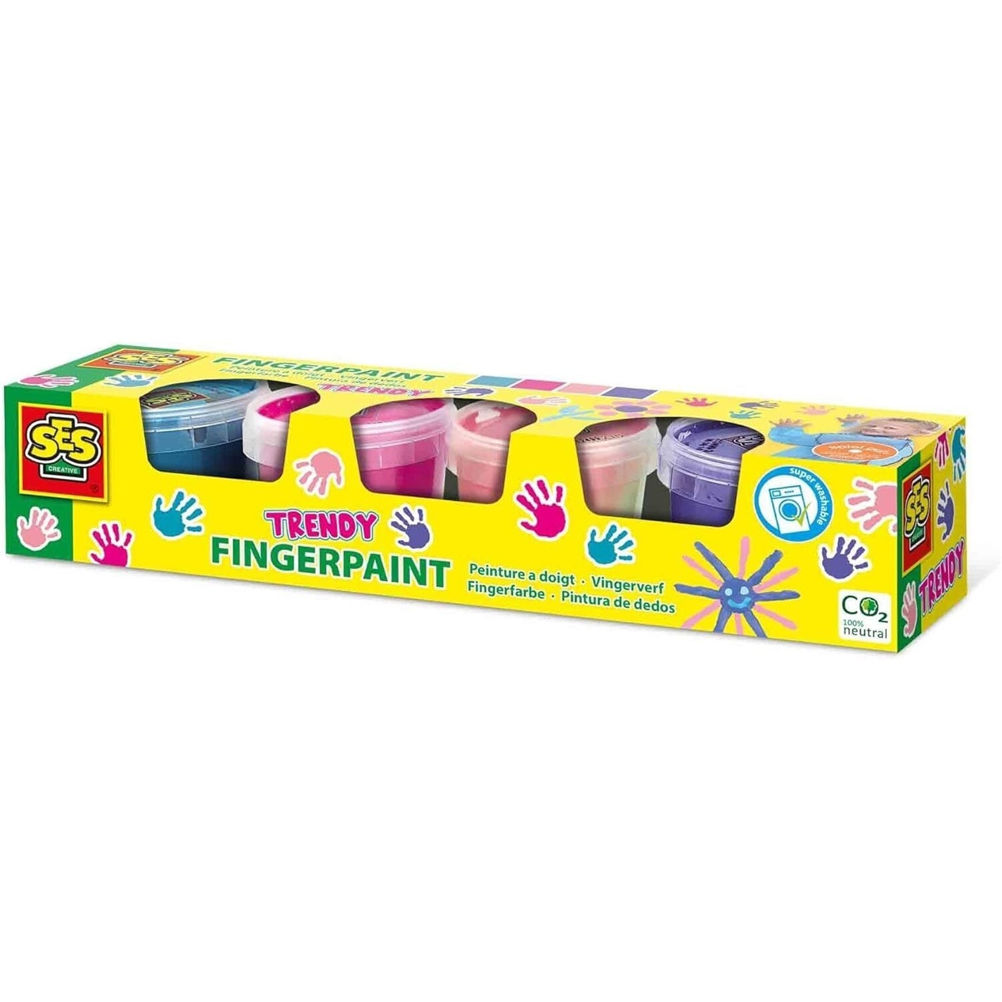 SES Creative | Fingerpaint 4 trendy colours x 110ml | Multi | FRASERS