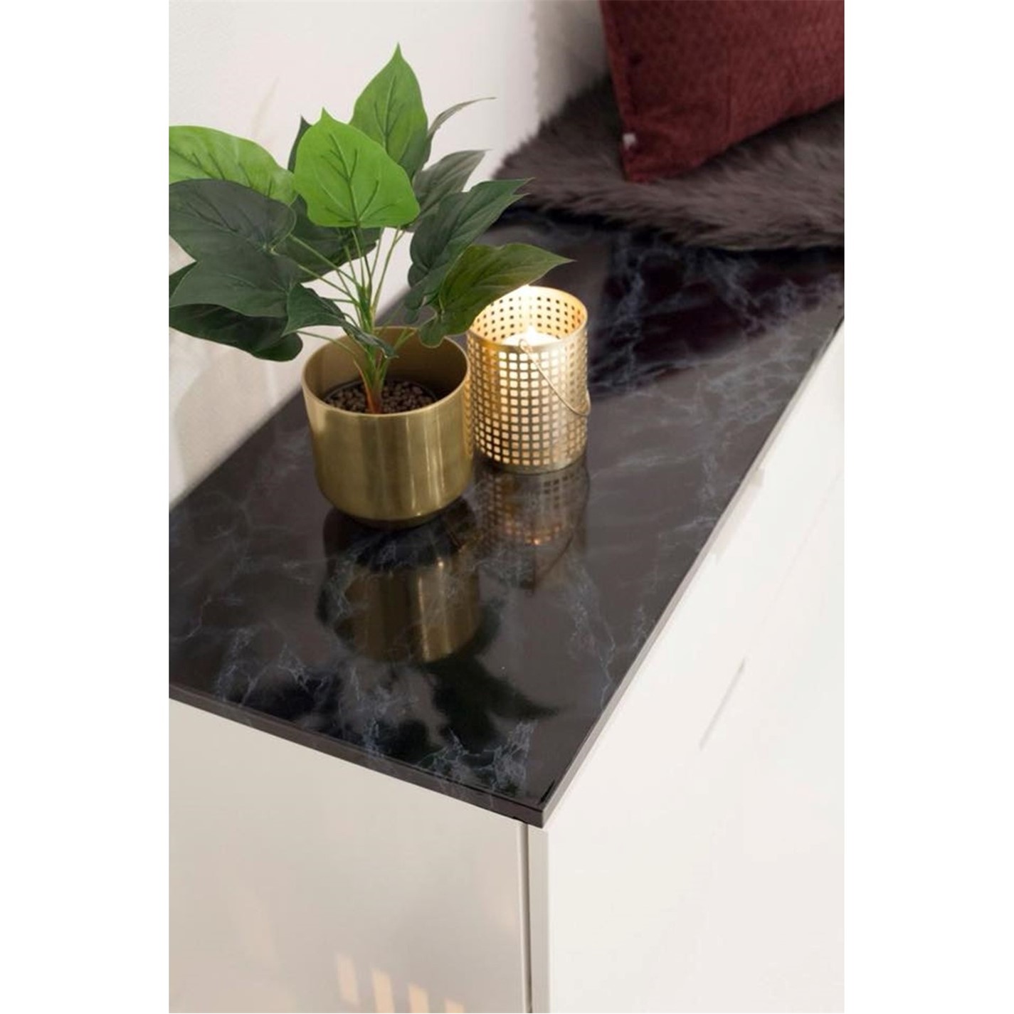 D C Fix | dc fix Marble Black Self Adhesive Vinyl Wrap | Black | FRASERS