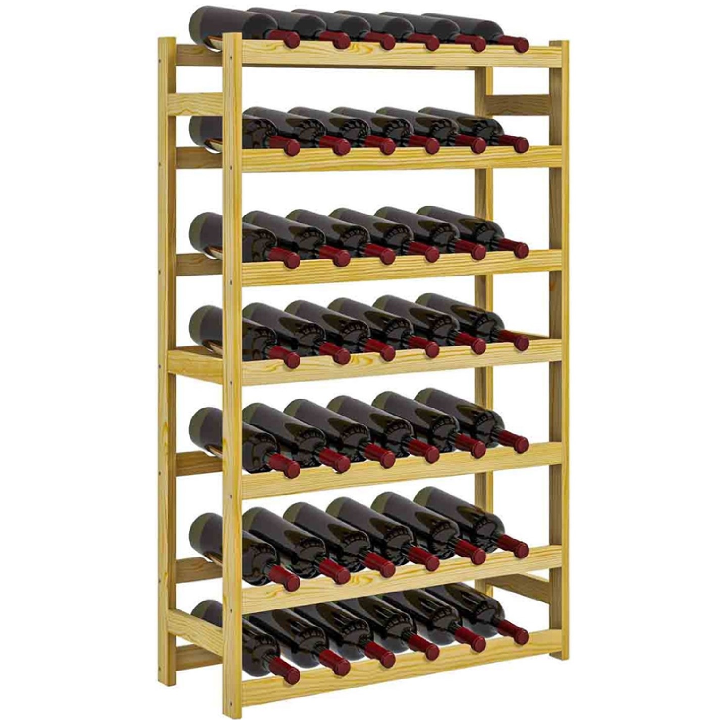 HOMCOM | HOMCOM 42-Bottle Wooden Wine Rack | Beige | FRASERS