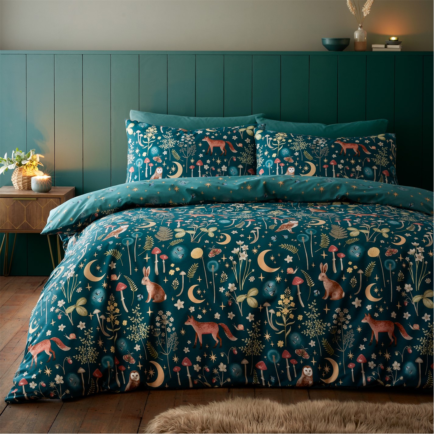 Catherine Lansfield | Enchanted Twilight Reversible Duvet Cover Set ...