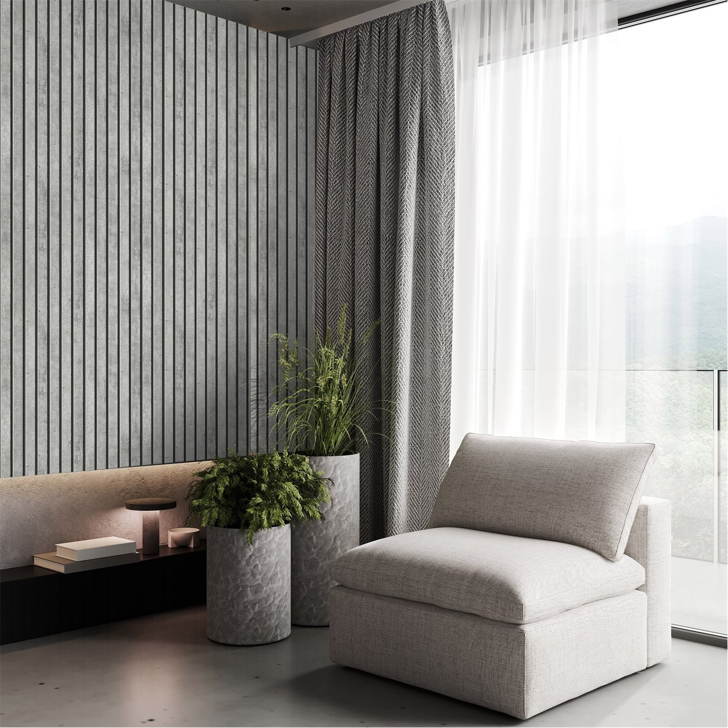 Superfresco | Tactile Grey Pinstripe Wallpaper | Grey | FRASERS