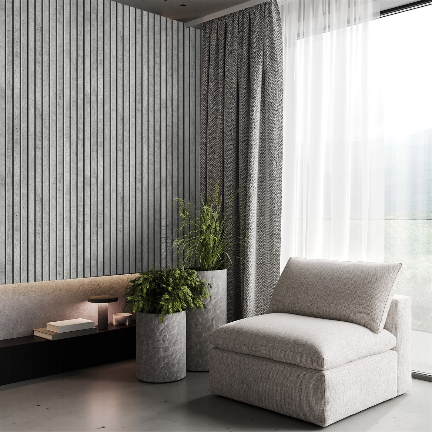 Superfresco | Tactile Grey Pinstripe Wallpaper | Grey | FRASERS