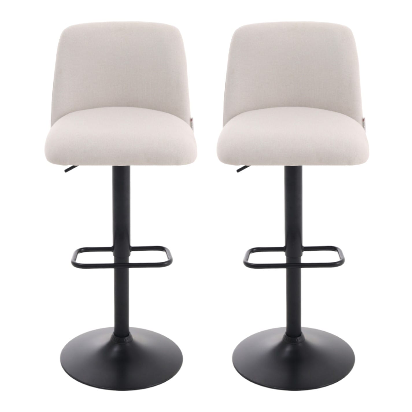 Cottonfy UK | 2 Set Swivel Counter Bar Stools with Mid Backrest | White ...