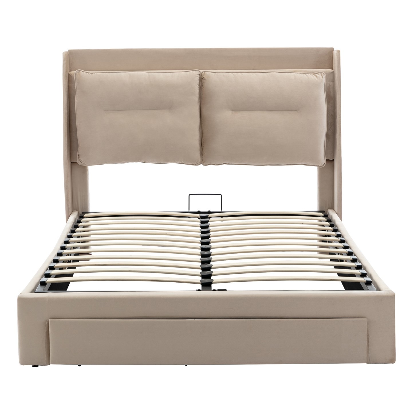 Urban Meuble | Modern Upholstered Led Double Bed Frame 140x190 | Beige ...